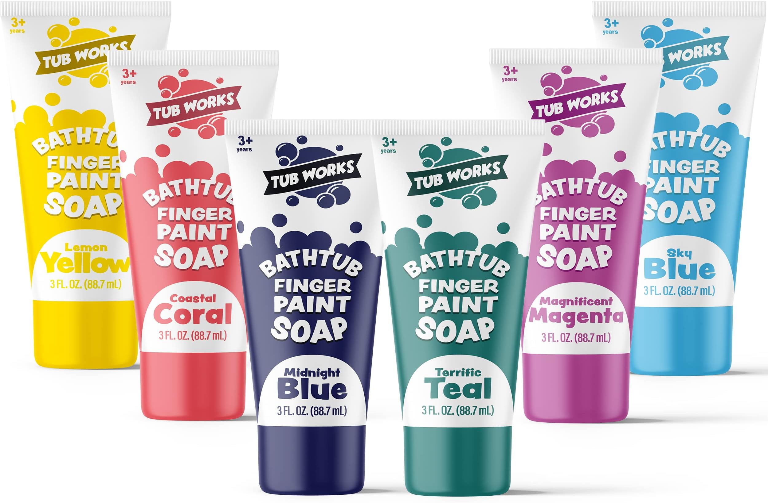 Amazon.com: Tub Works® Bathtub Finger Paint Soap, Fun Colors 6 Pack ...