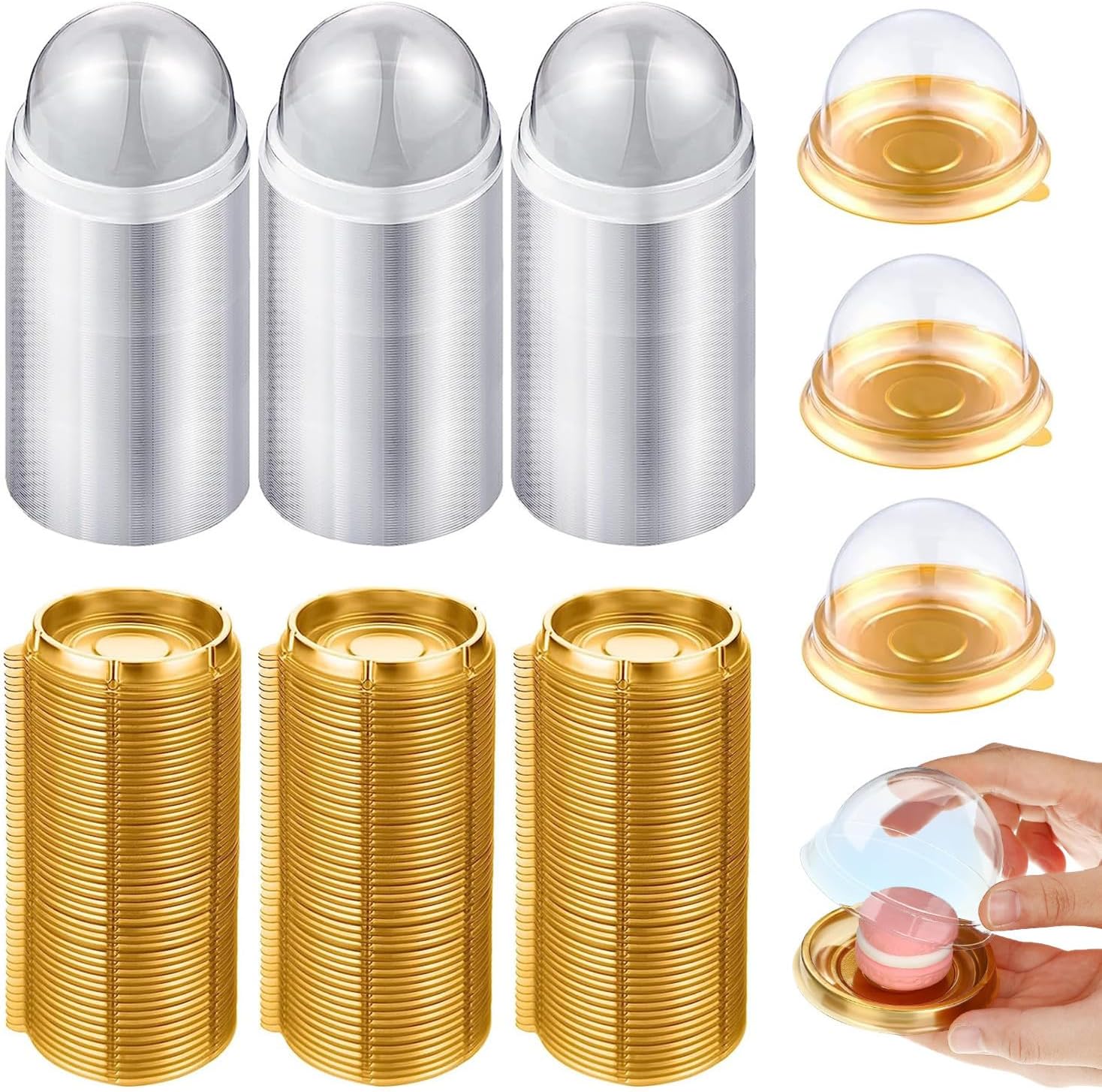 Amazon.com: WOPPLXY 200 Pcs Clear Plastic Mini Cupcake Boxes Muffin Pod ...