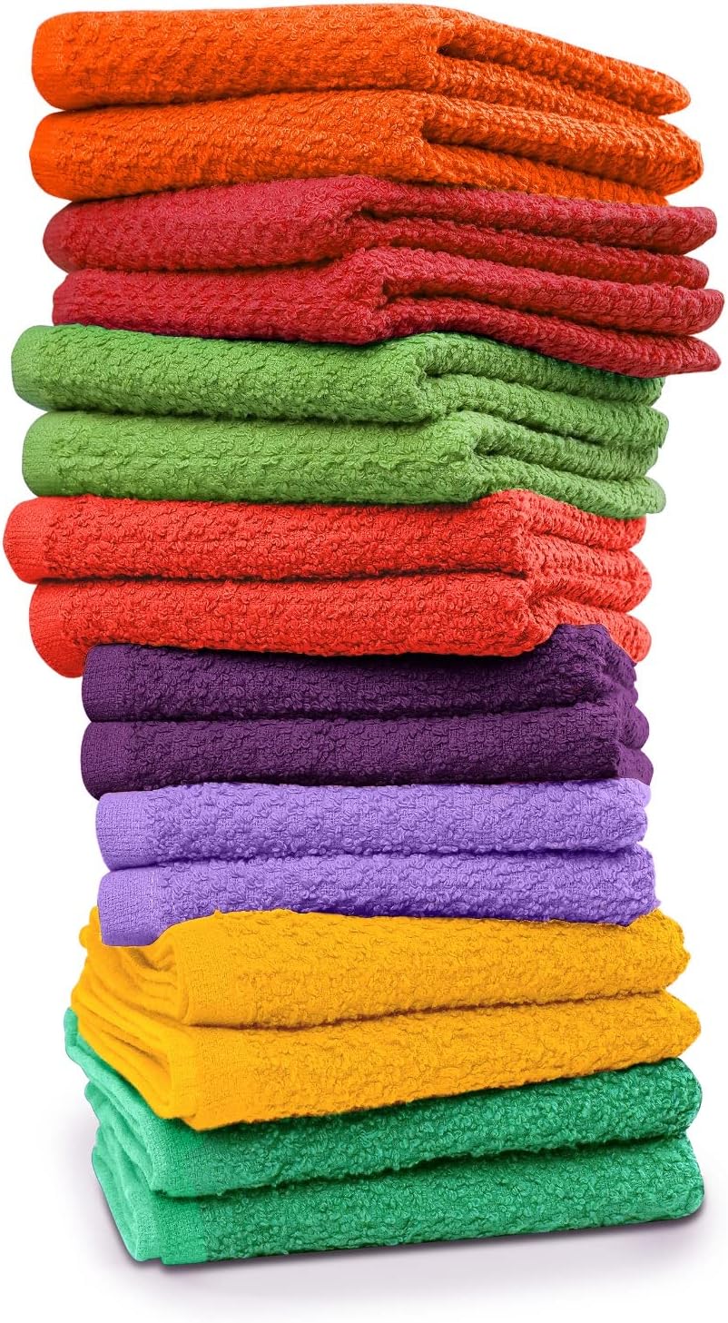 Amazon.com: Clover Wash Cloths Set of 12, Highly Absorbent Washcloth ...