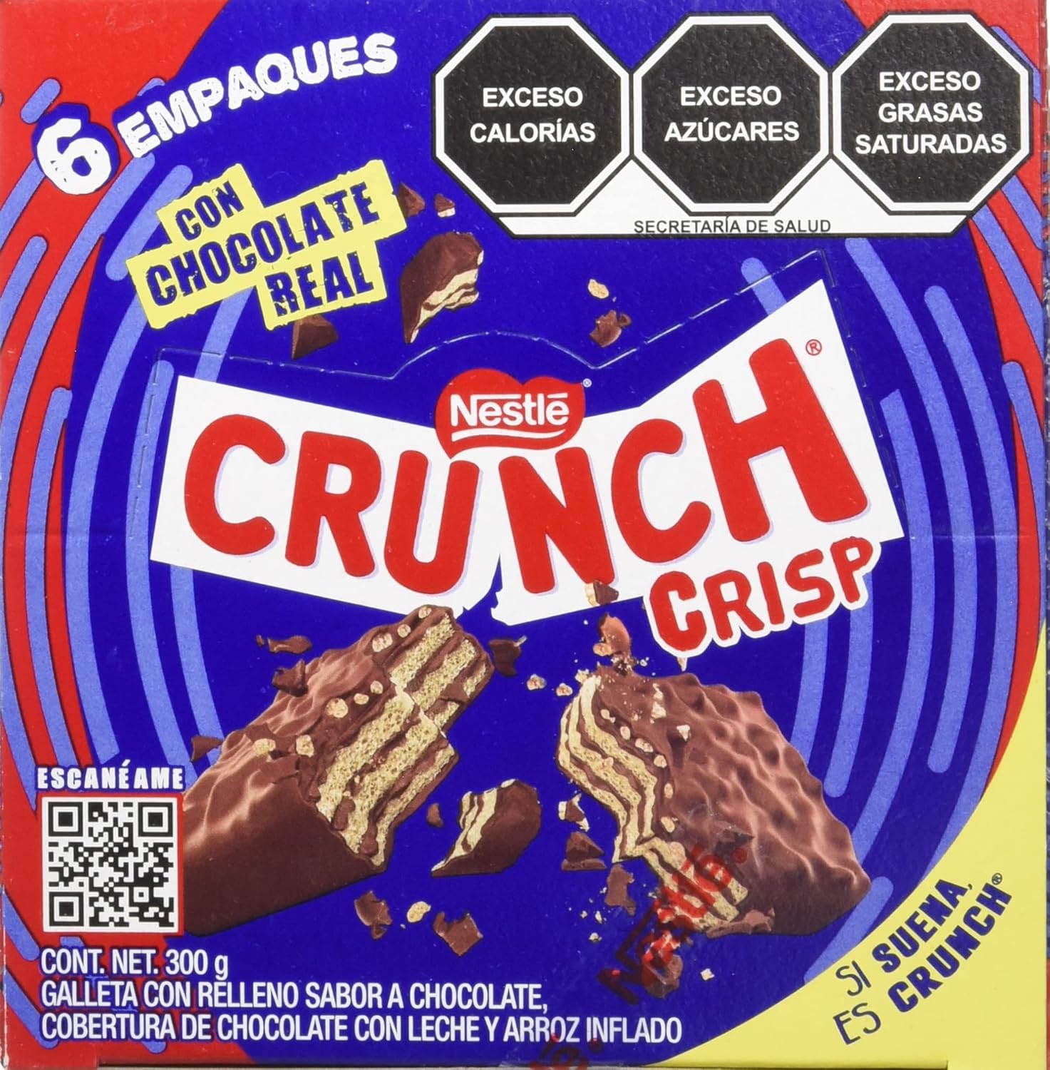 Chocolate Crunch Crisp 6 pz de 50g : Amazon.com.mx: Alimentos y Bebidas