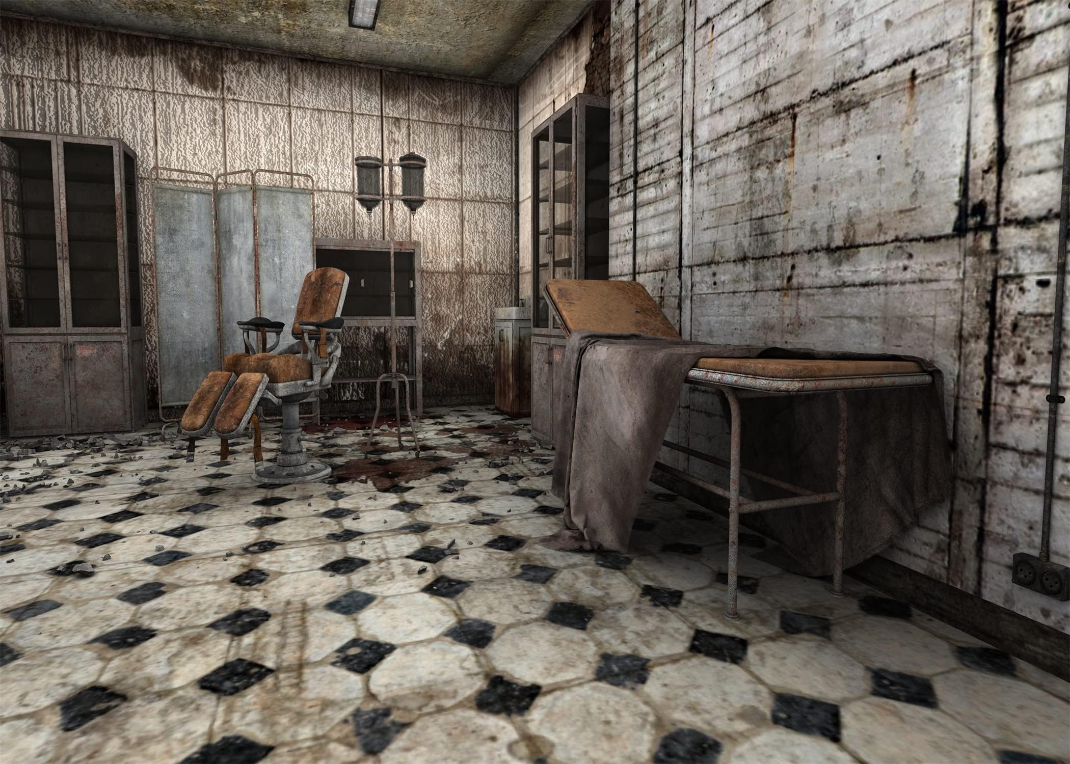 Amazon.com : BELECO Abandoned Hospital Ruins Backdrop Fabric 12x8ft ...