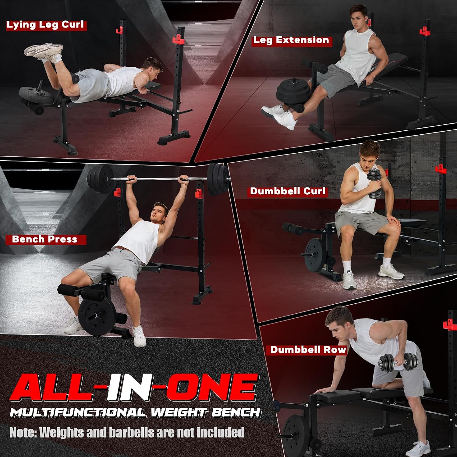1500LB 8 IN 1 Weight Bench with Lat Pulldown and Leg Bahrain | Ubuy