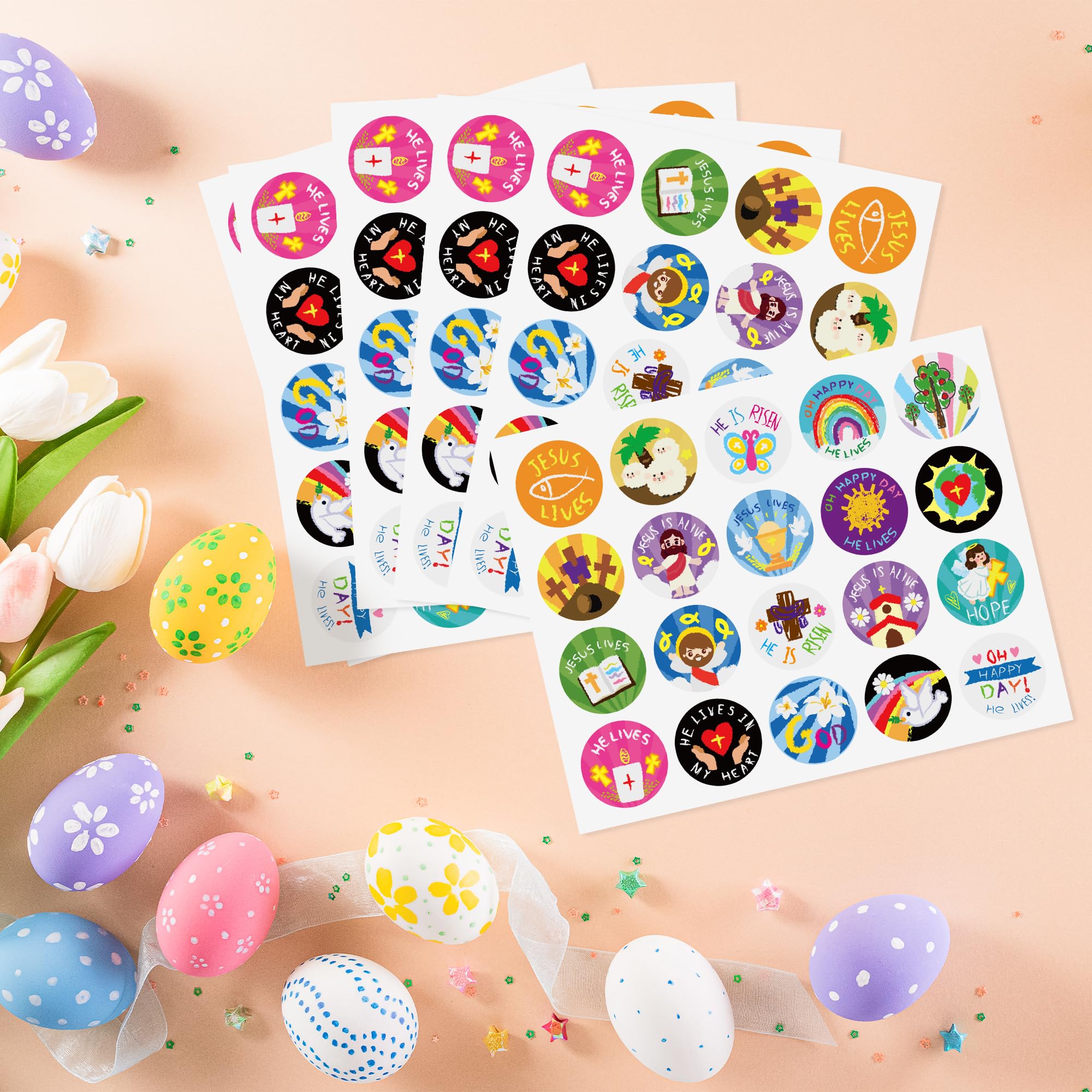 Snapklik.com : Easter Kids Stickers Sheets - 600pcs Easter Christian ...
