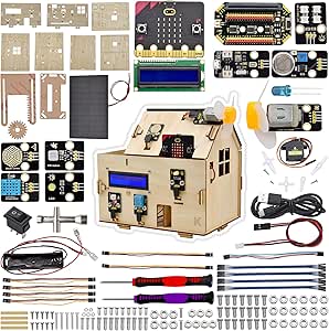 Amazon.com: KEYESTUDIO Microbit Smart Home Starter Kit with Micro:bit V2,MakeCode Blocks ...