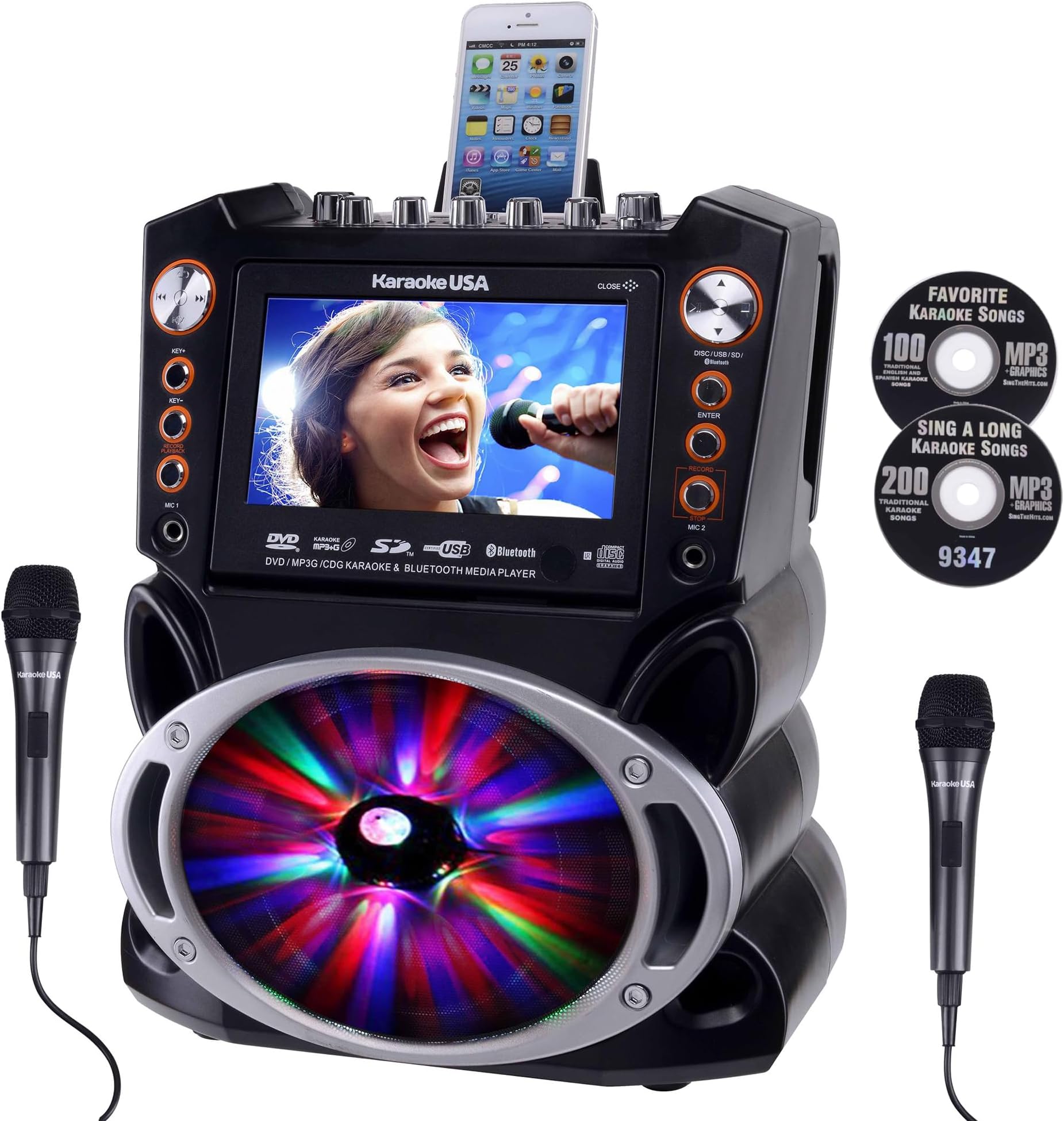 Amazon.com: Karaoke USA GF845 Complete Karaoke System with 2 ...