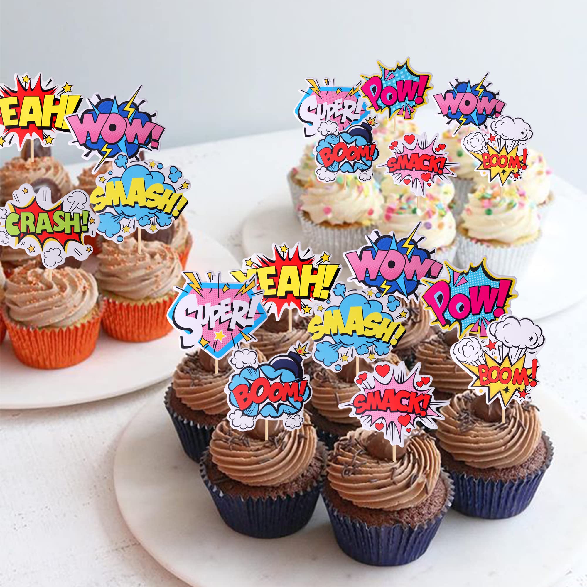 Super Hvorfor Cupcake Toppers Superhero Edible Cupcake Toppers