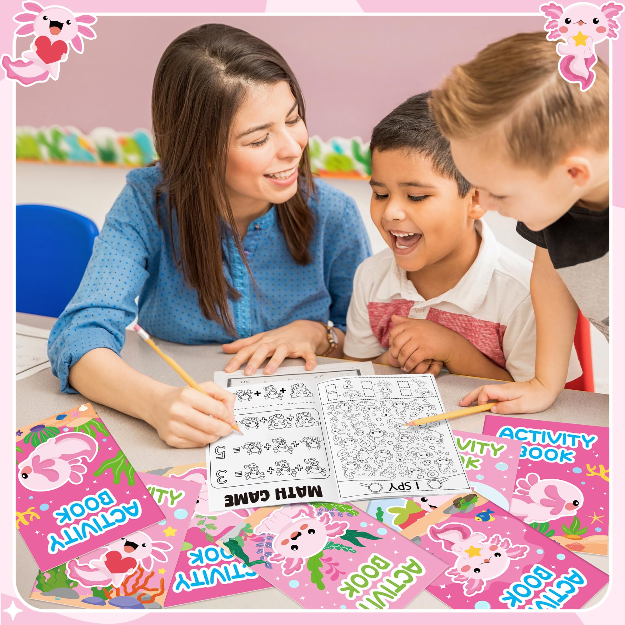 Snapklik.com : Axolotl Activity Books For Kids - 24Pcs Amphibian ...