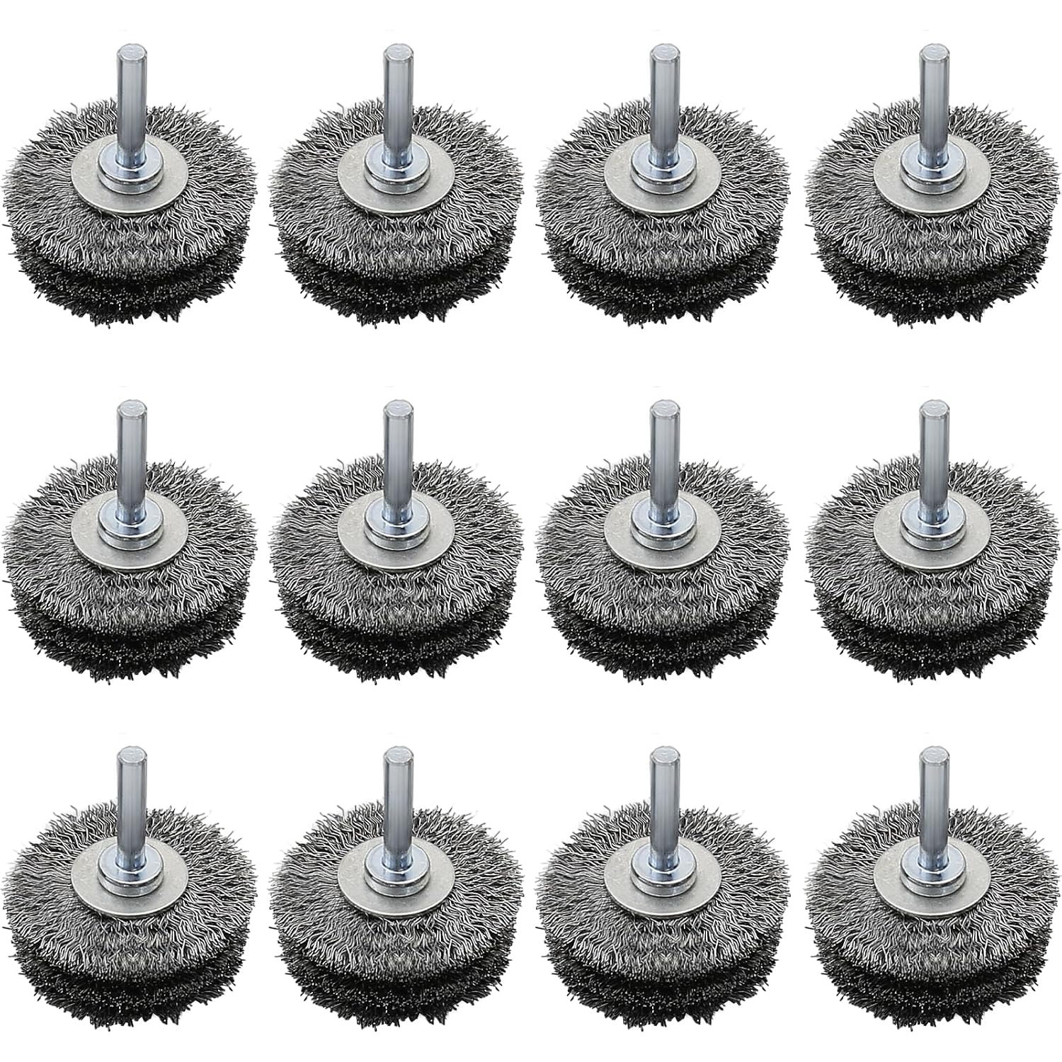 Wire Wheel Brushes 2-Pack For Drill - 3 Inch Carbon Steel For Rust ...