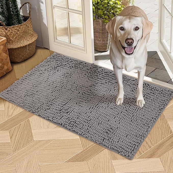 Amazon.com : YOLCAR Door Mat for Dogs, Chenille Water Absorbent Mat for ...