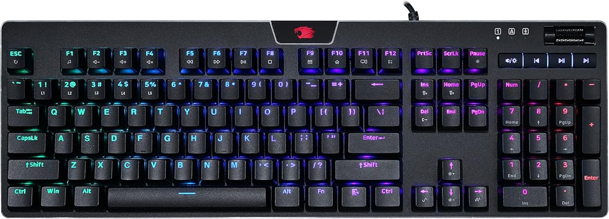 Amazon.com: iBUYPOWER MEK 4 Mechanical Gaming Keyboard - RGB LED Wired ...