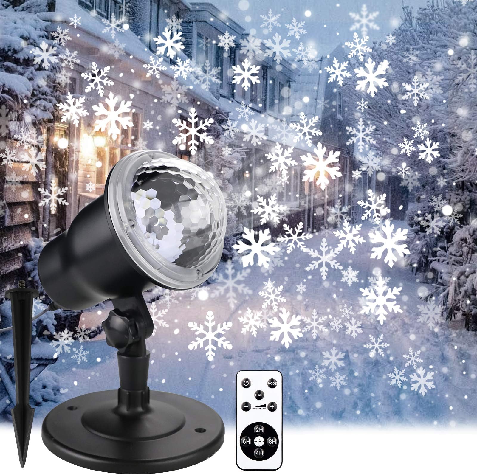Amazon.com: Christmas Projector Light Outdoor, Snowflake Projector ...