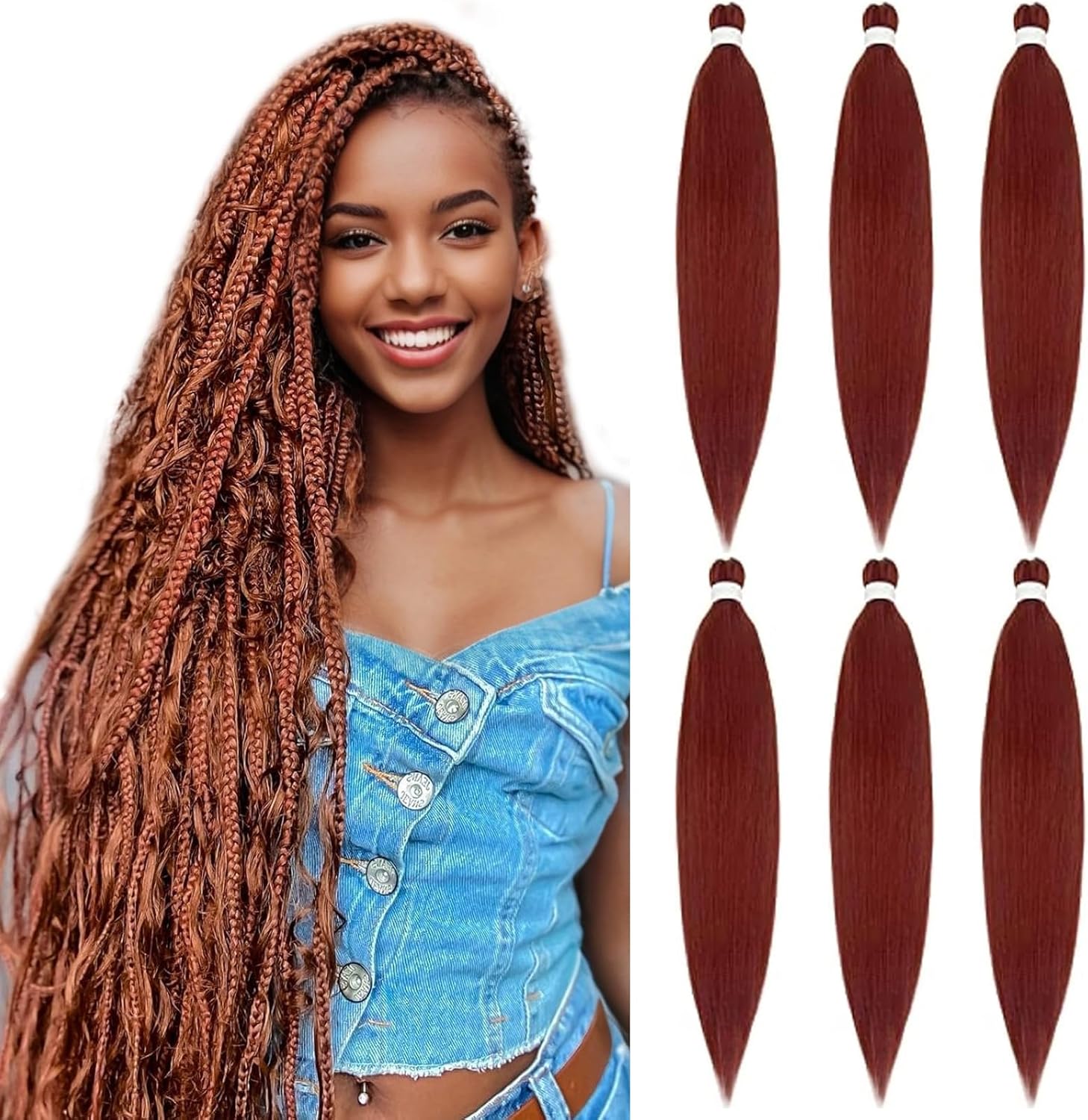 DT CHERYL Pre Stretched Braiding Hair, Braided Hair extension 26 inches ...