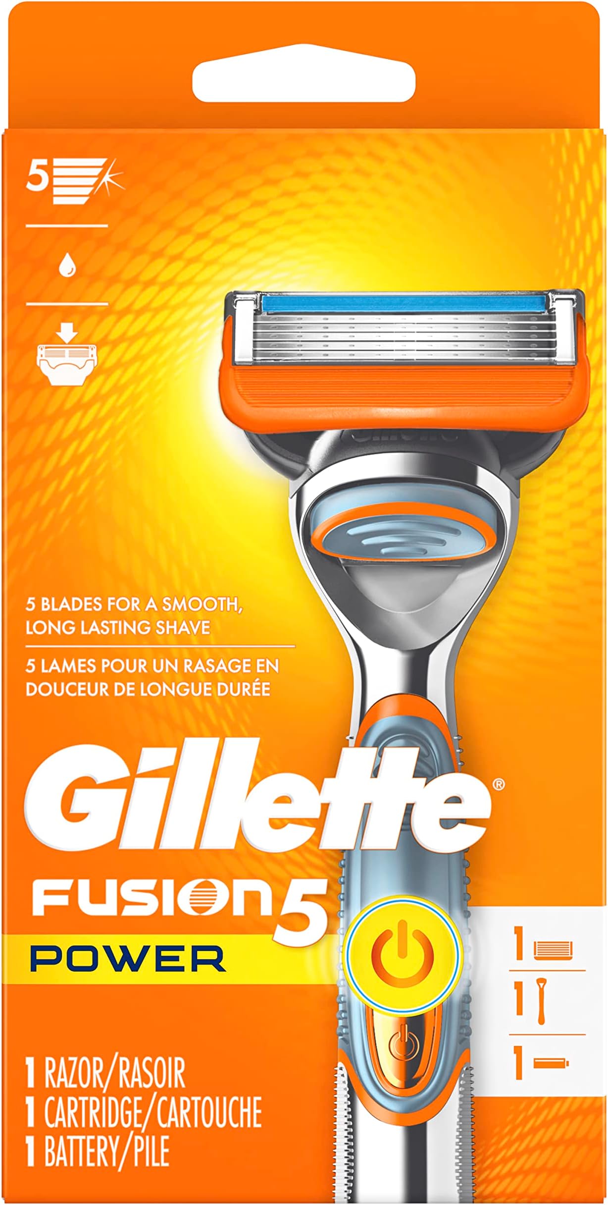 Amazon.com: Gillette Fusion5 Power Razor for Men, 1 Gillette Power ...