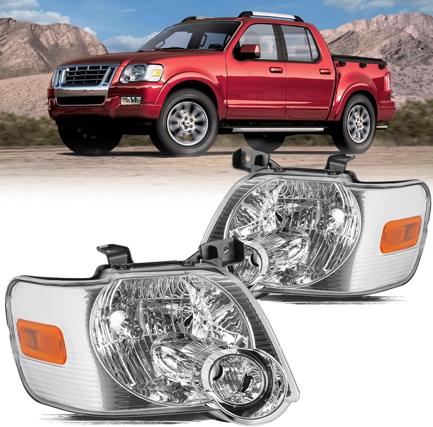 Amazon.com: Aosky Headlight Assembly Compatible with 2006-2010 Explorer ...