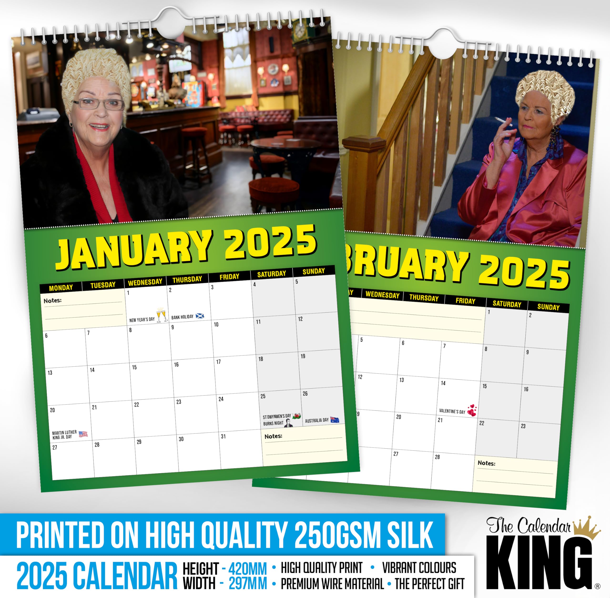 The Calendar King // Pat Noodle – 2025 Wall Calendar (Full Colour, A3 ...