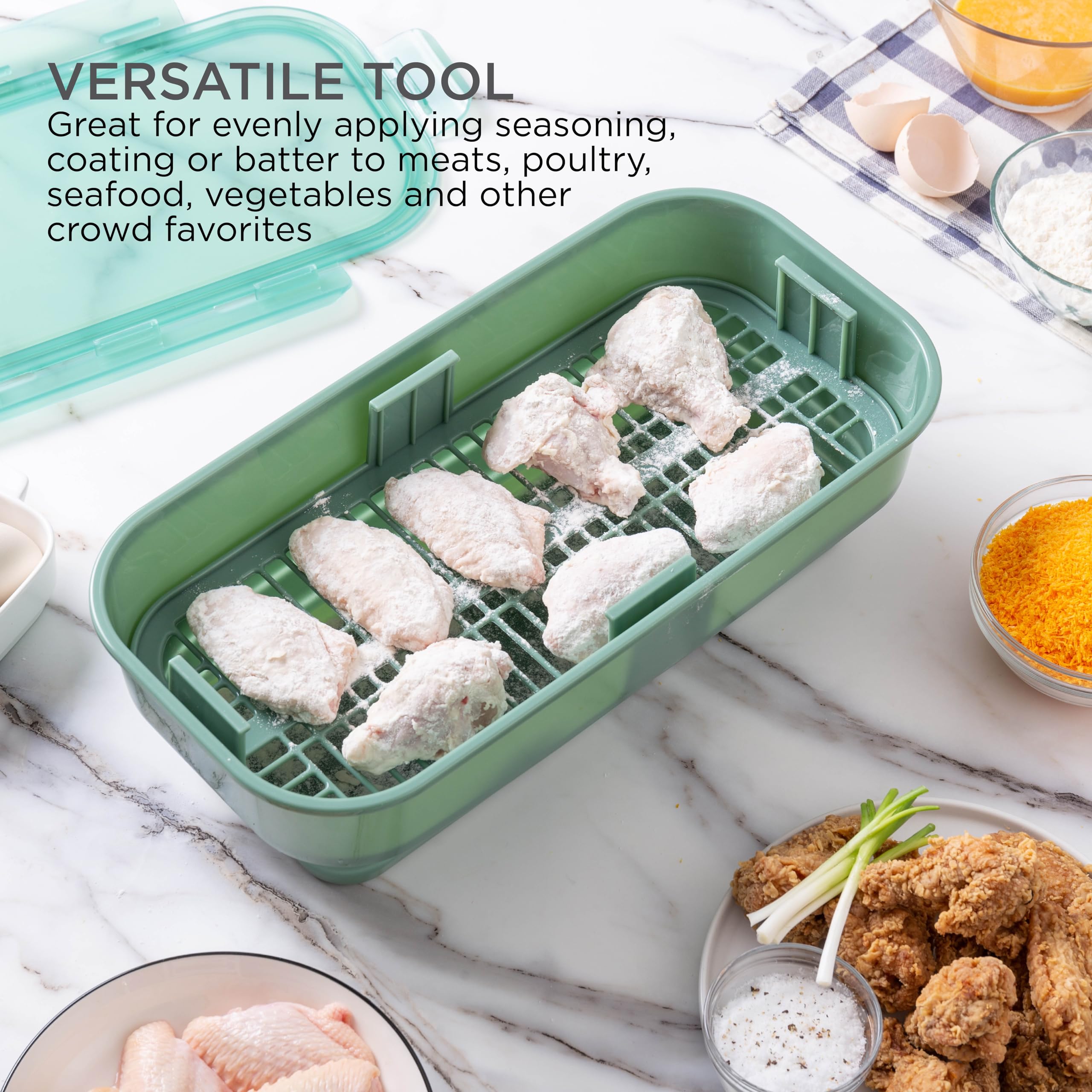 COOK WITH COLOR Collapsible Batter Bowl - Mess Free Breading Shaker ...