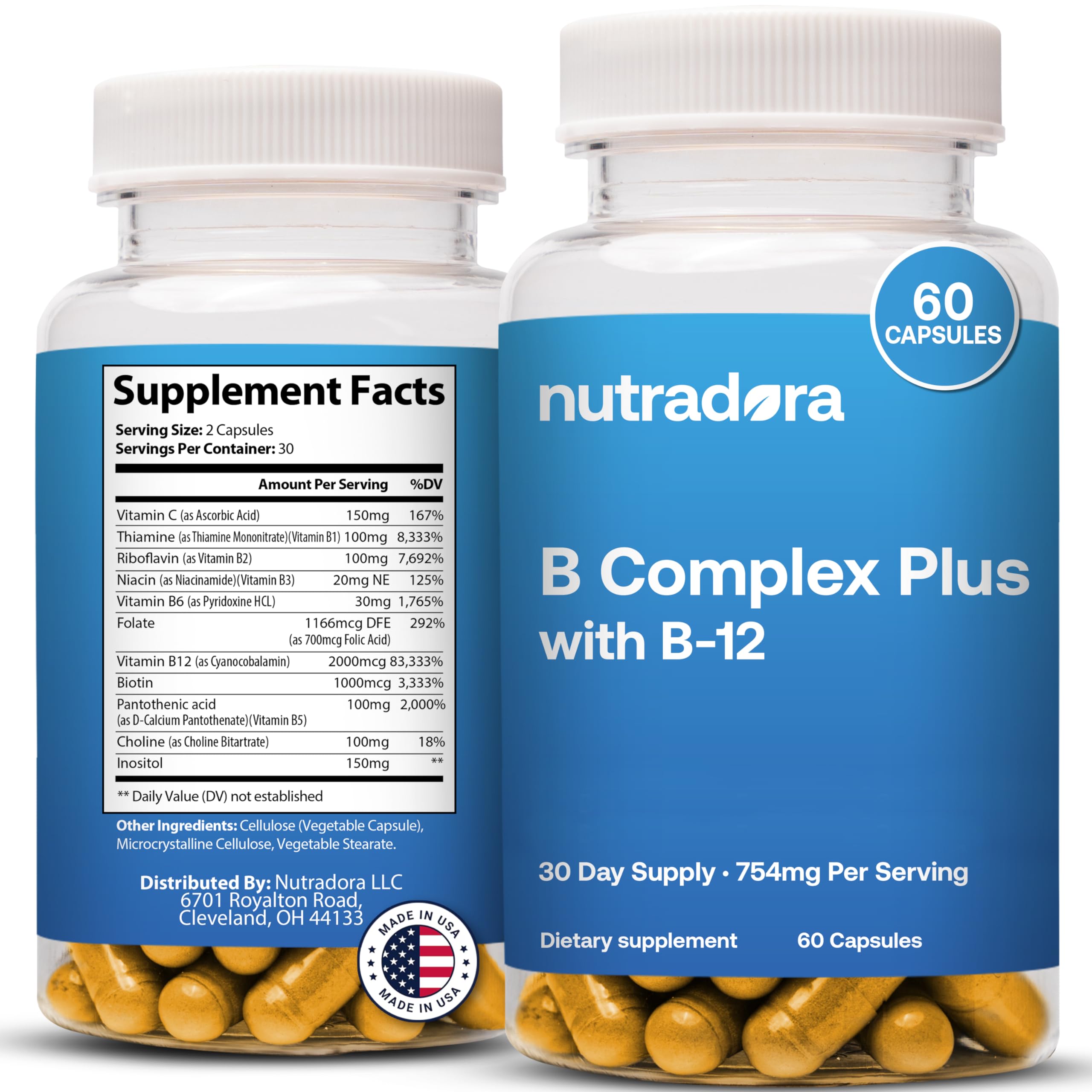 Snapklik.com : Nutradora B Complex Vitamins For Men And Women - 11-in-1 ...