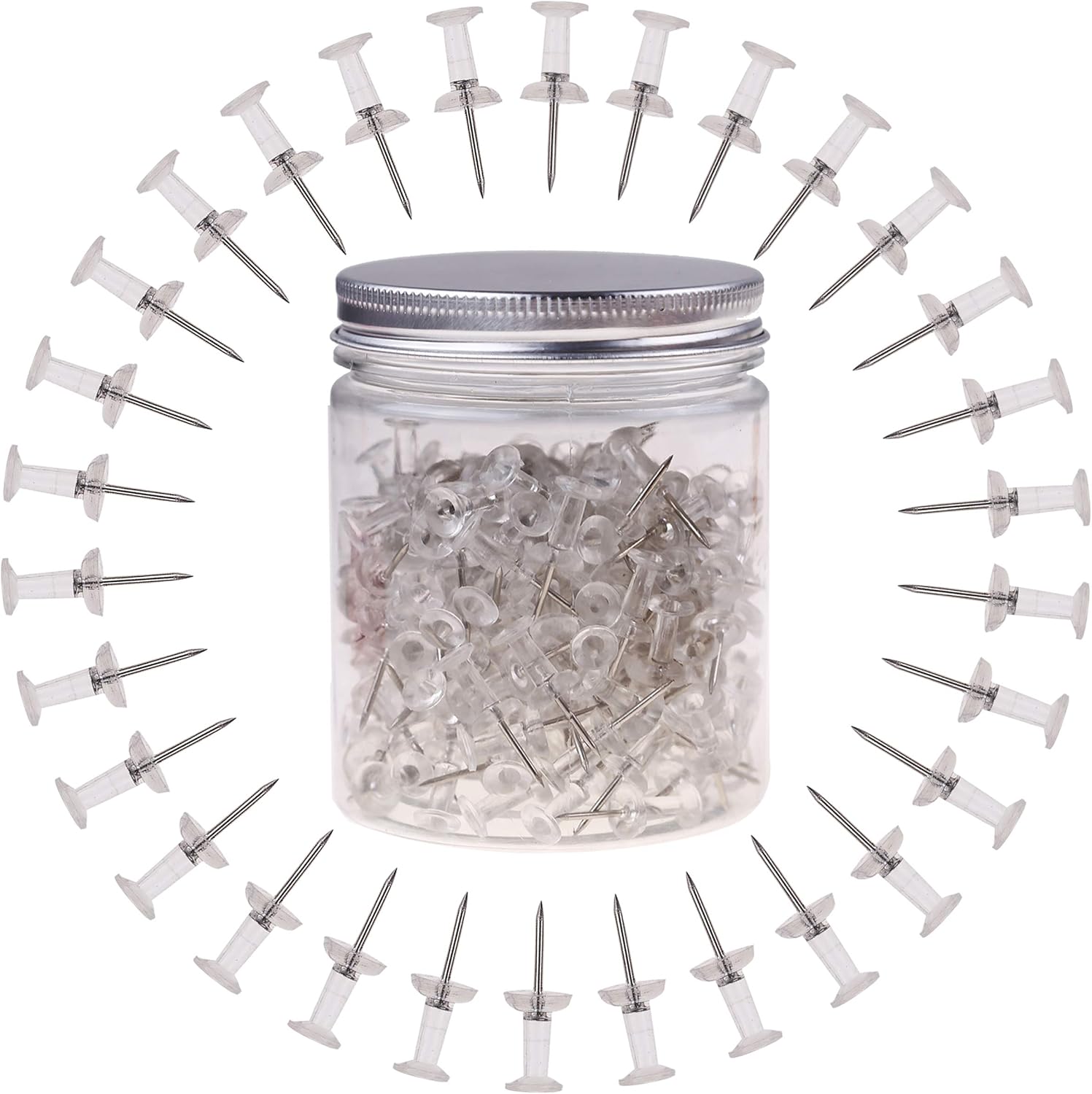 Amazon.com : DIYASY 200 Count Clear Push Pins, Standard Clear Thumb ...
