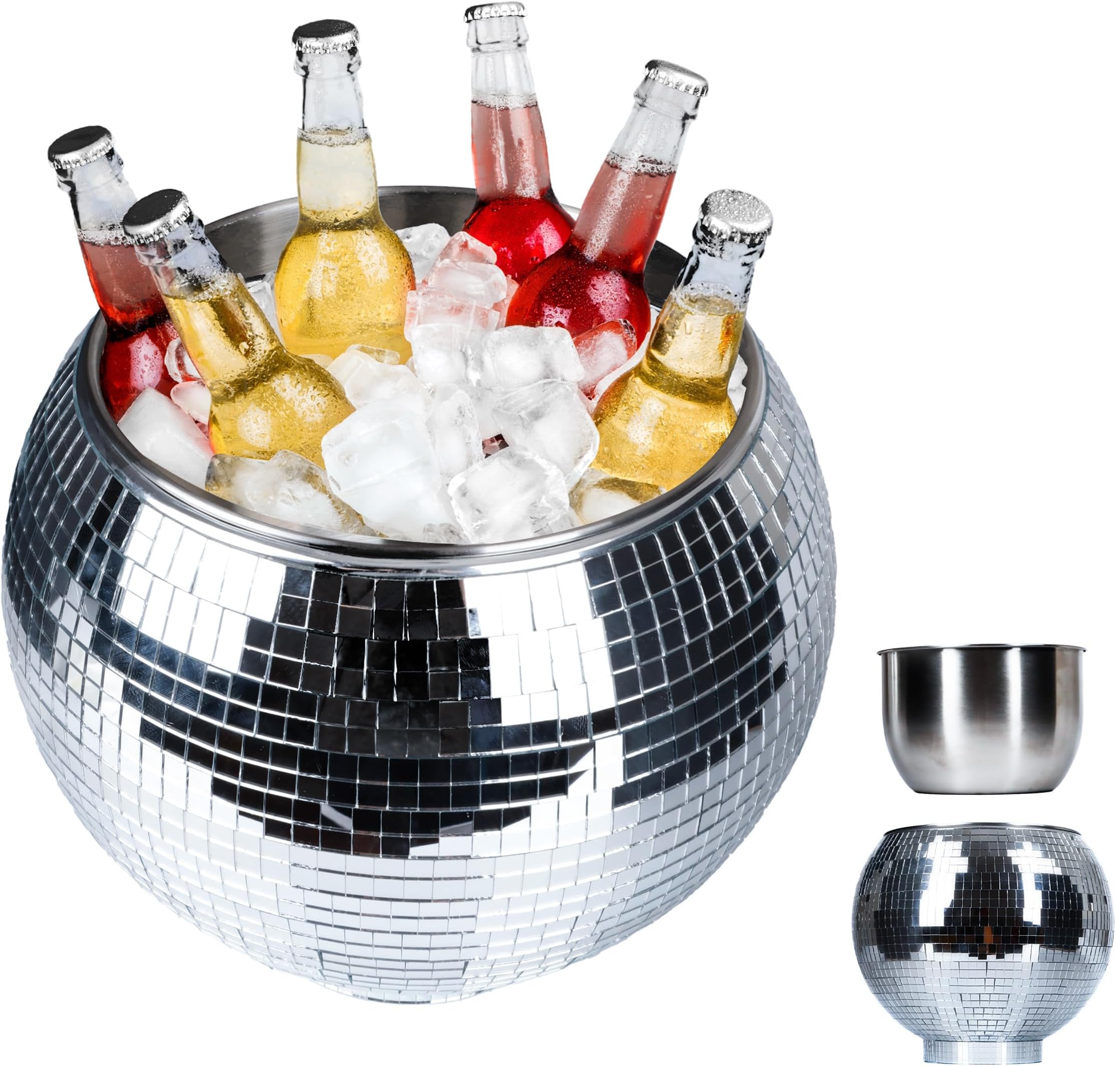 Amazon.com: Dazzling Large Disco Ball Ice Bucket - Heat Preserving Ice ...