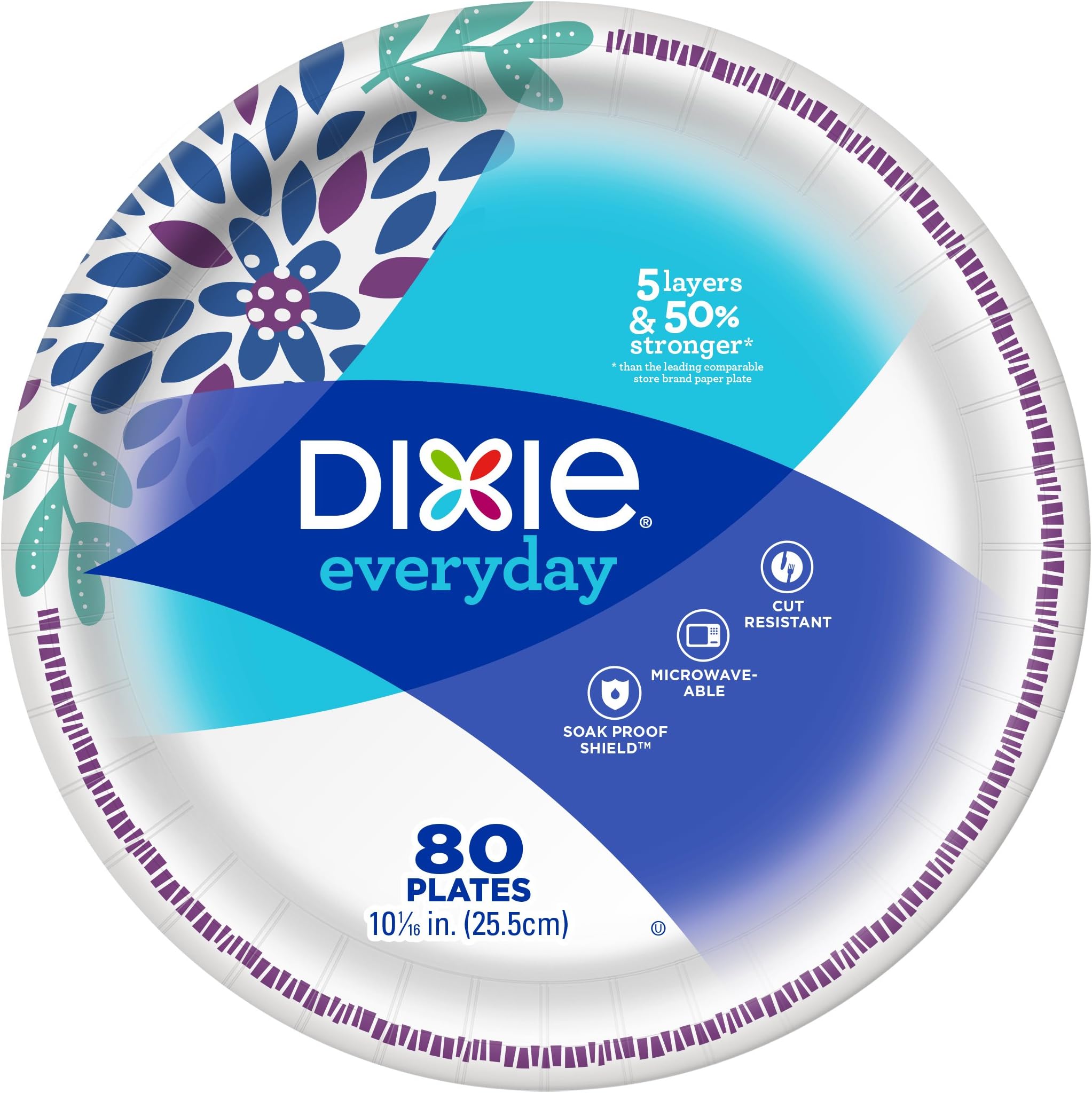 Amazon.com: Dixie Everyday Paper Plates, Dinner Size (10 1/16 inches ...