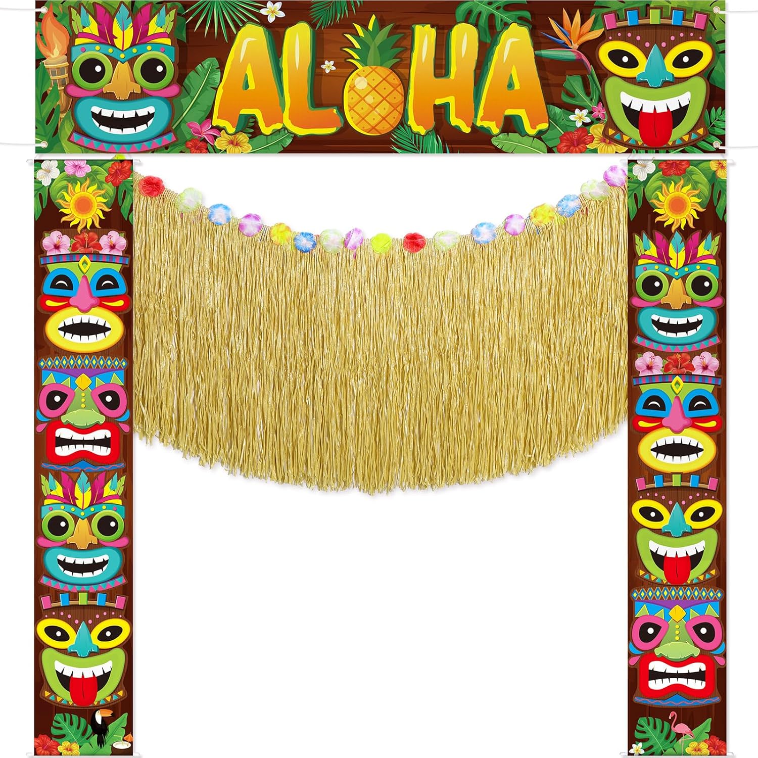 Amazon.com: Tingjoo 4 Pcs Hawaiian Tiki Party Decorations Set Tiki ...