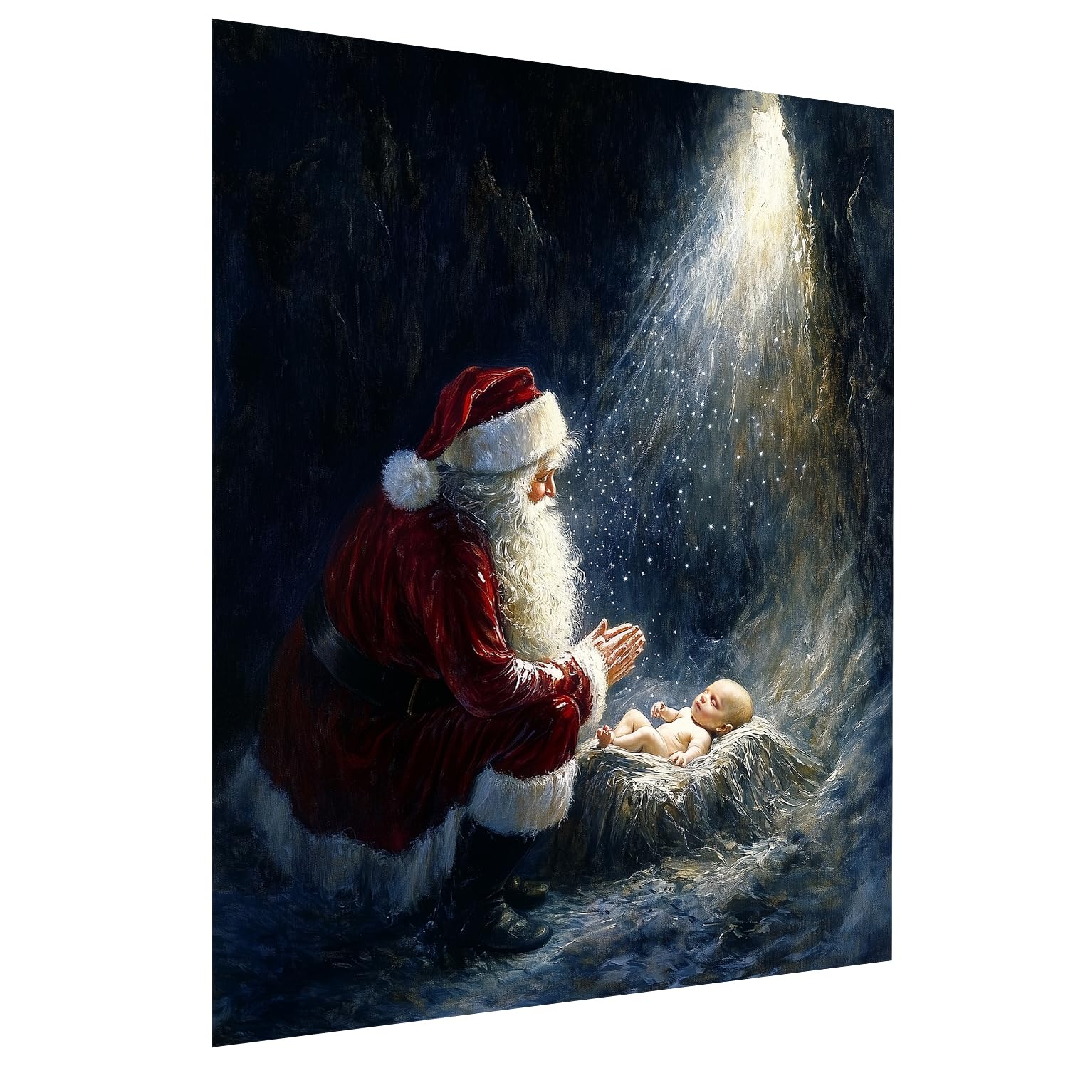 Amazon.com: Santa And Christ Child Wall Art,Kneeling Santa,Santa ...