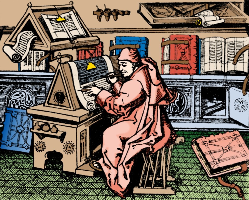 Medieval Scribe Drawing