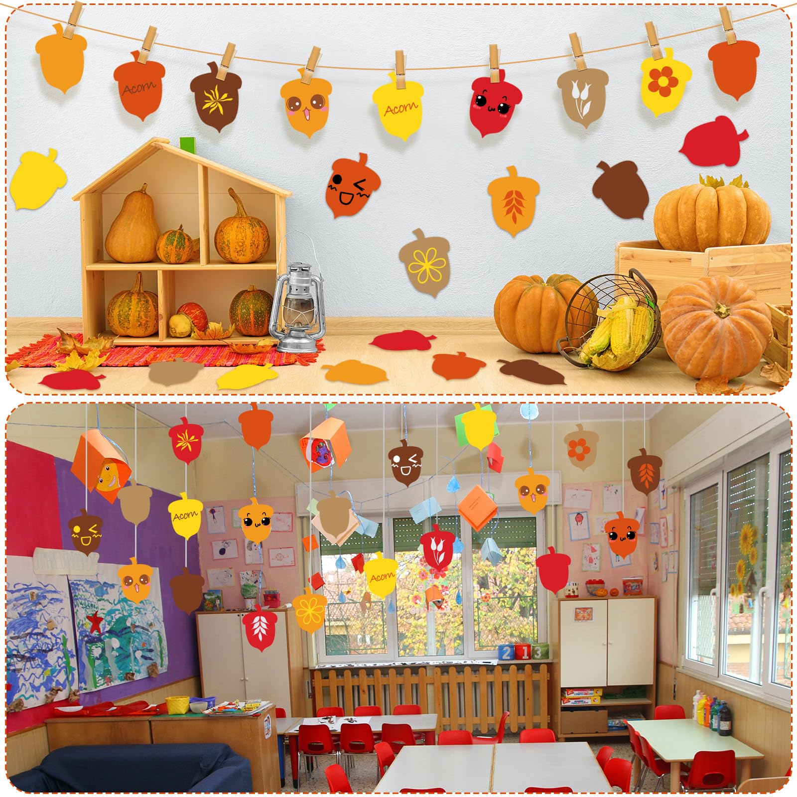 Snapklik.com : 108 Pcs Acorn Cutouts Paper Fall Thanksgiving Bulletin ...