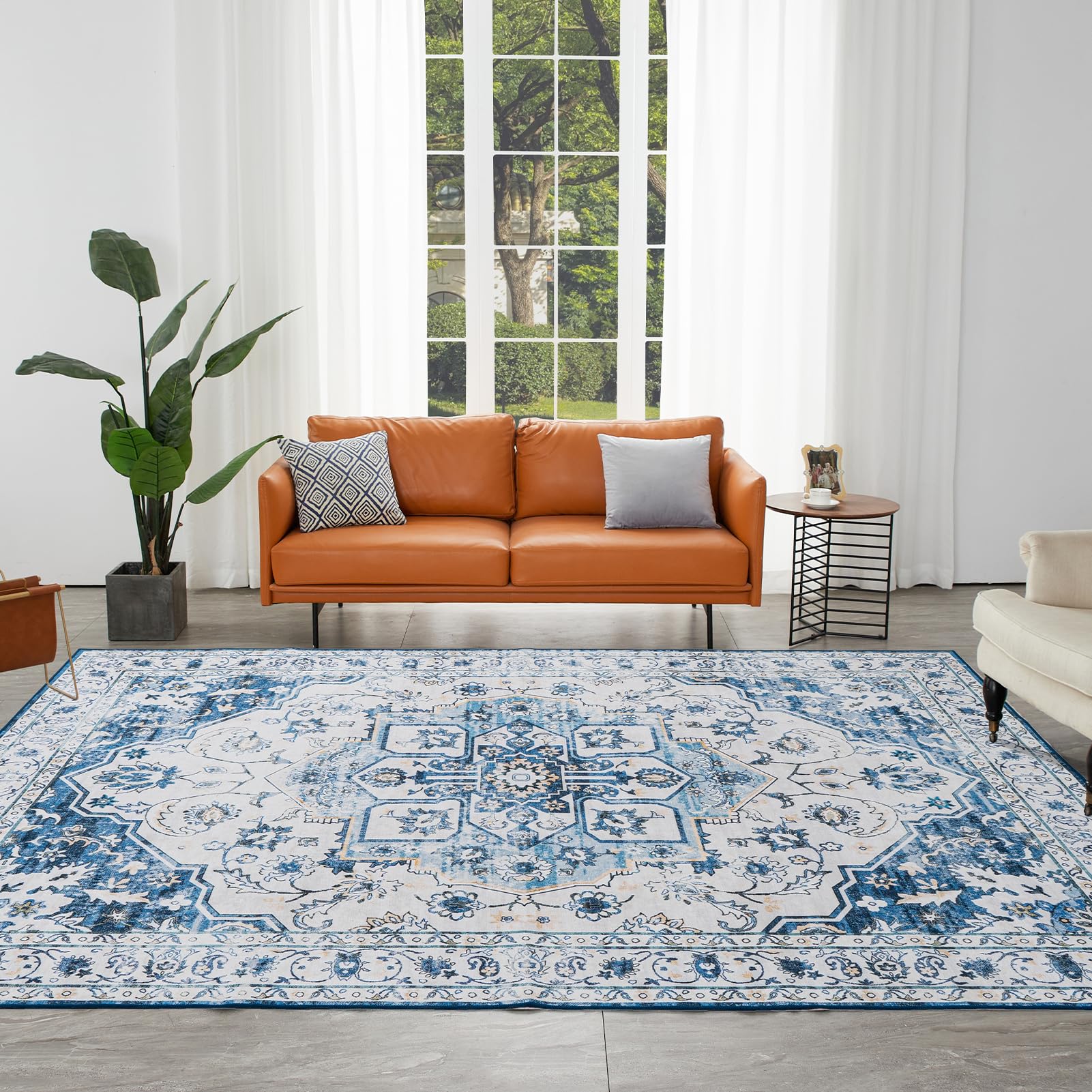 VIPBED Large Area Rug, 9X12 Washable Rug for Living Room, Ultra-Thin ...