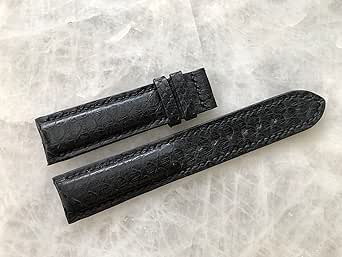 Amazon.com: 20mm/18mm Genuine Real Black Python Leather Watch Strap Band : Clothing, Shoes & Jewelry