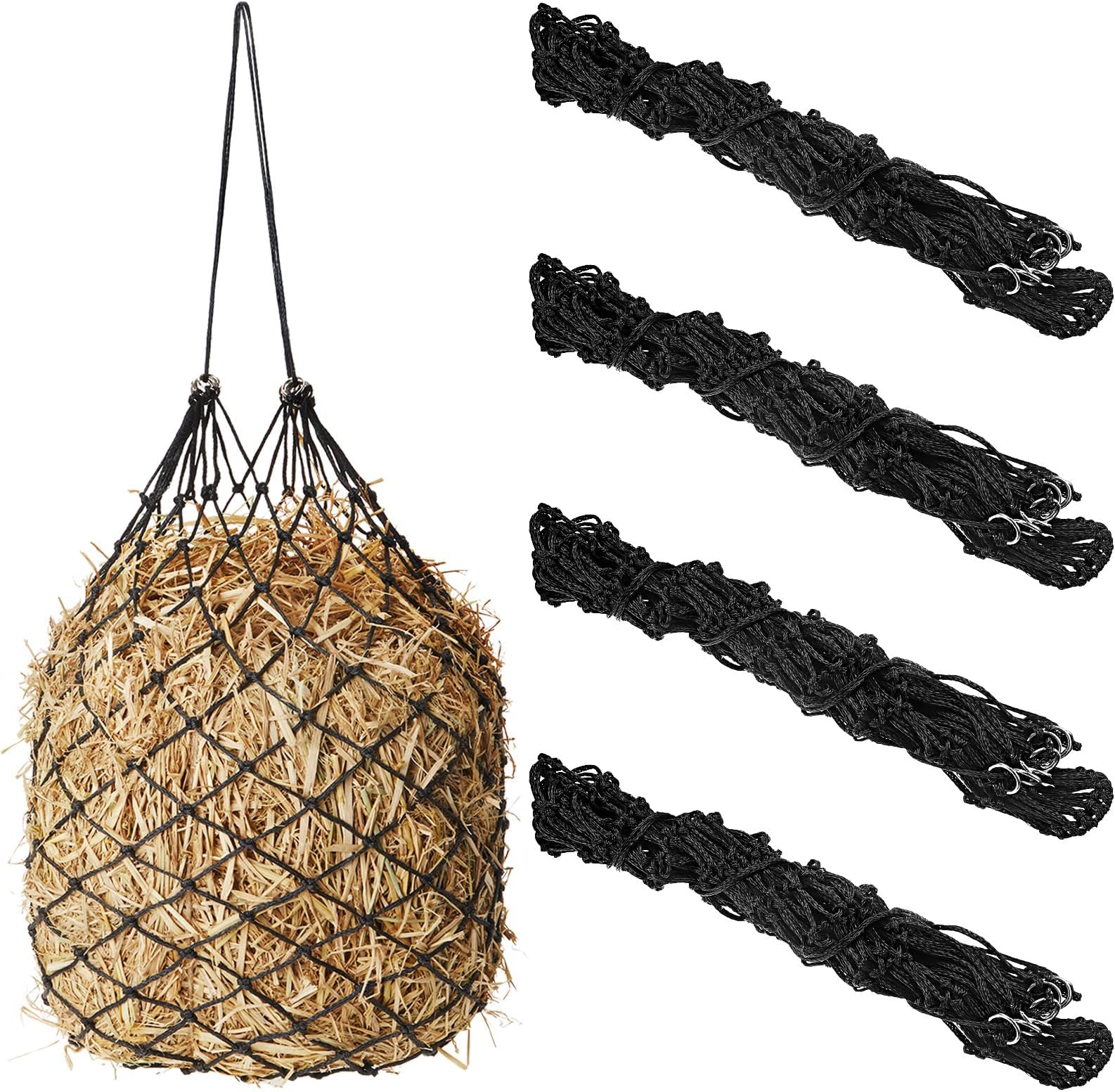 Amazon.com: SHUESSS 4 PCS Slow Feed Hay Net, Hanging Horse Feed Net, 40 ...