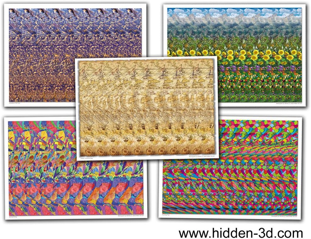 Amazon.com: Set of Four 18"x13" Stereogram Posters #1: Prints: Home ...