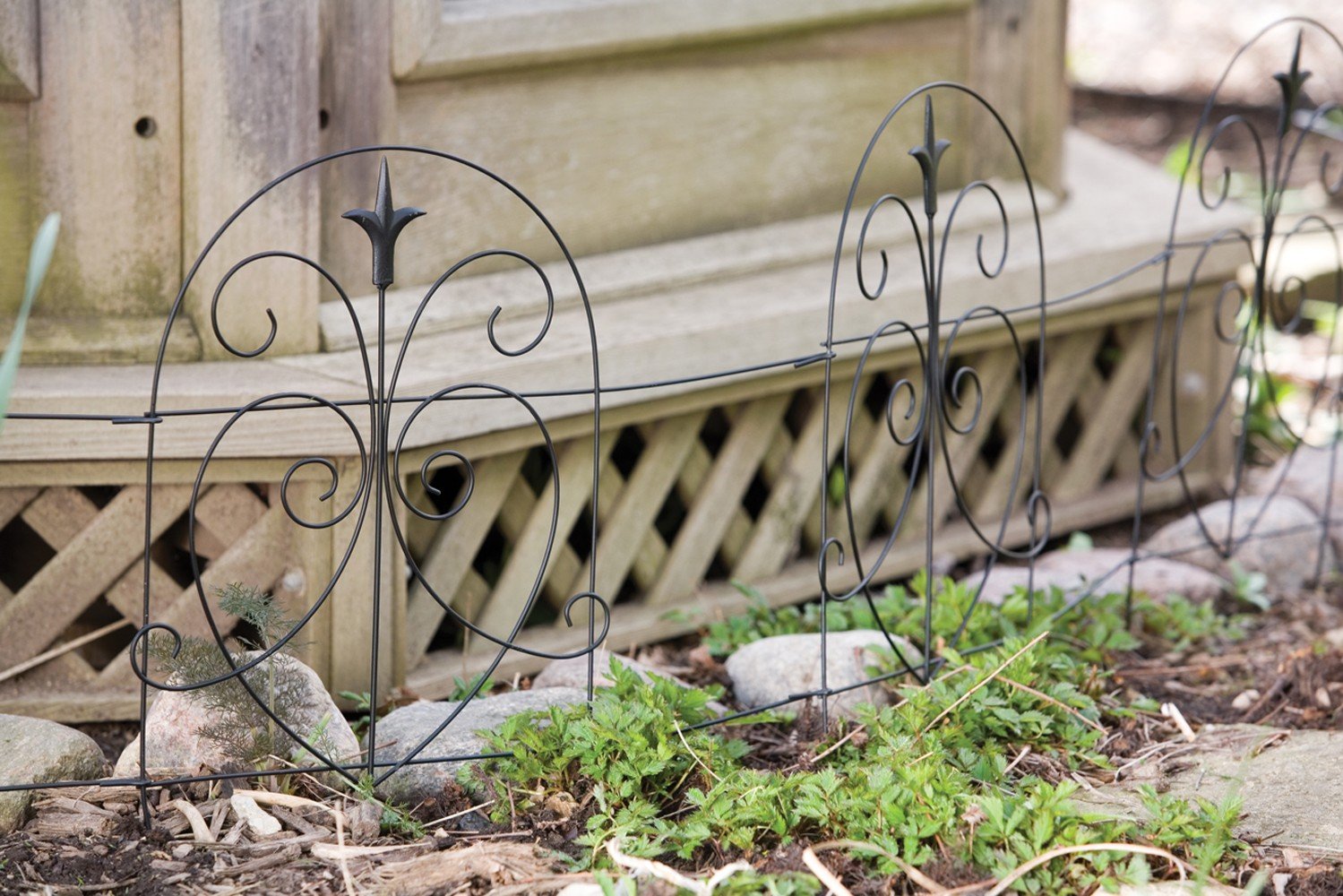 Amazon.com : Panacea 89379 Romantic Folding Border Fence, Black ...