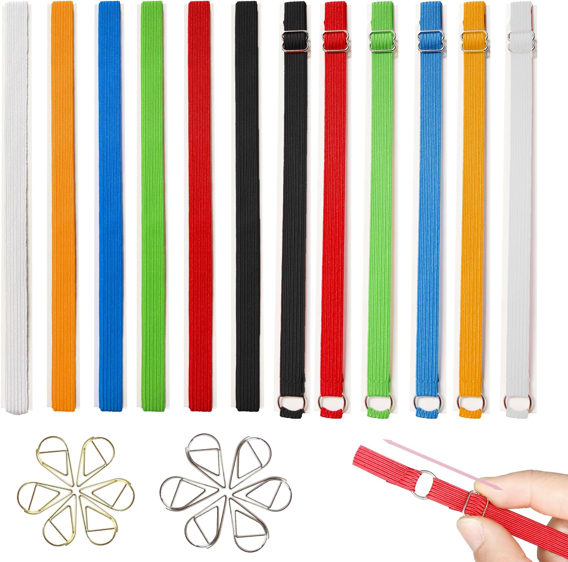 Amazon.com: 12pcs Elastic Bookmarks Set Adjustable Planner Elastic ...