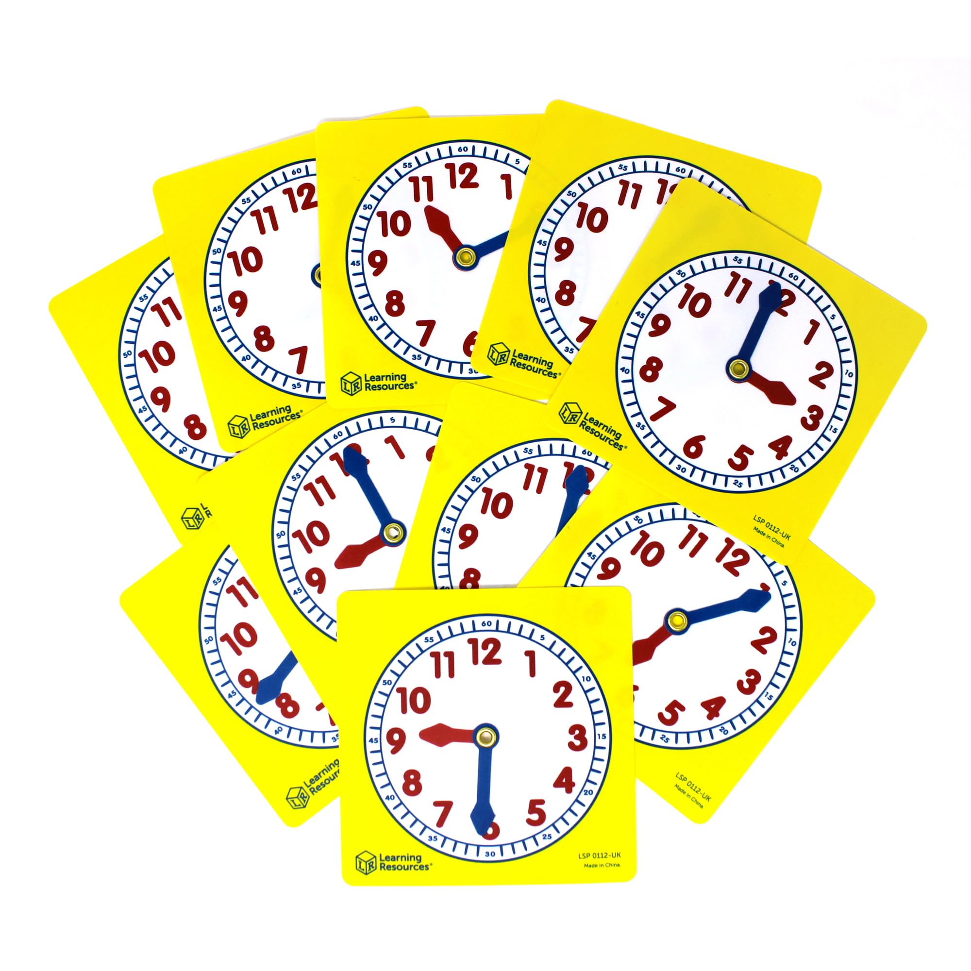 Learning Resources Pupil Clock Dials (Set of 10), Clocks for Kids ...