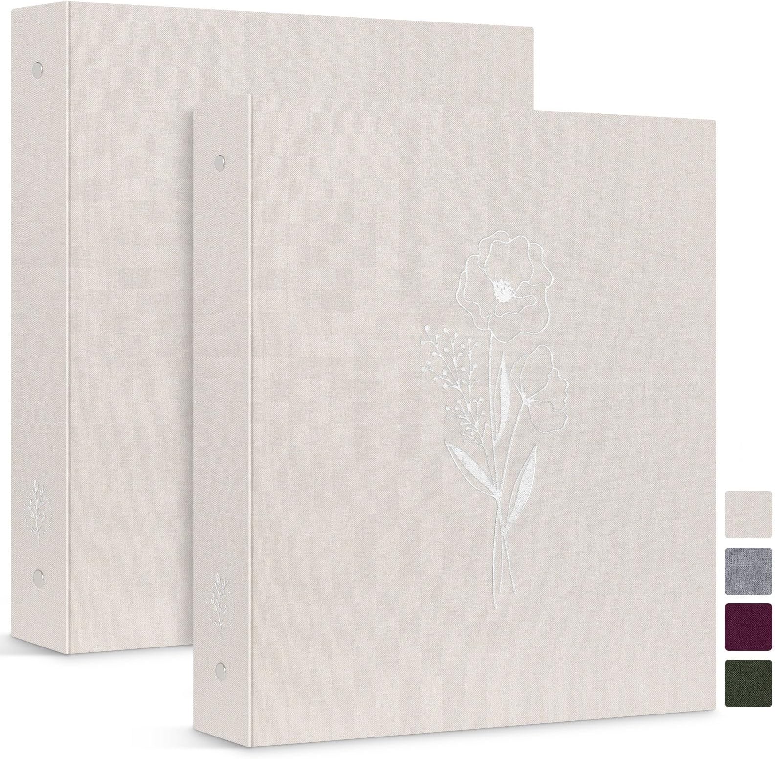 Lanpn Letter Size A4 3 Ring Binder 2 Packs, Linen Cover 1 inch Round ...