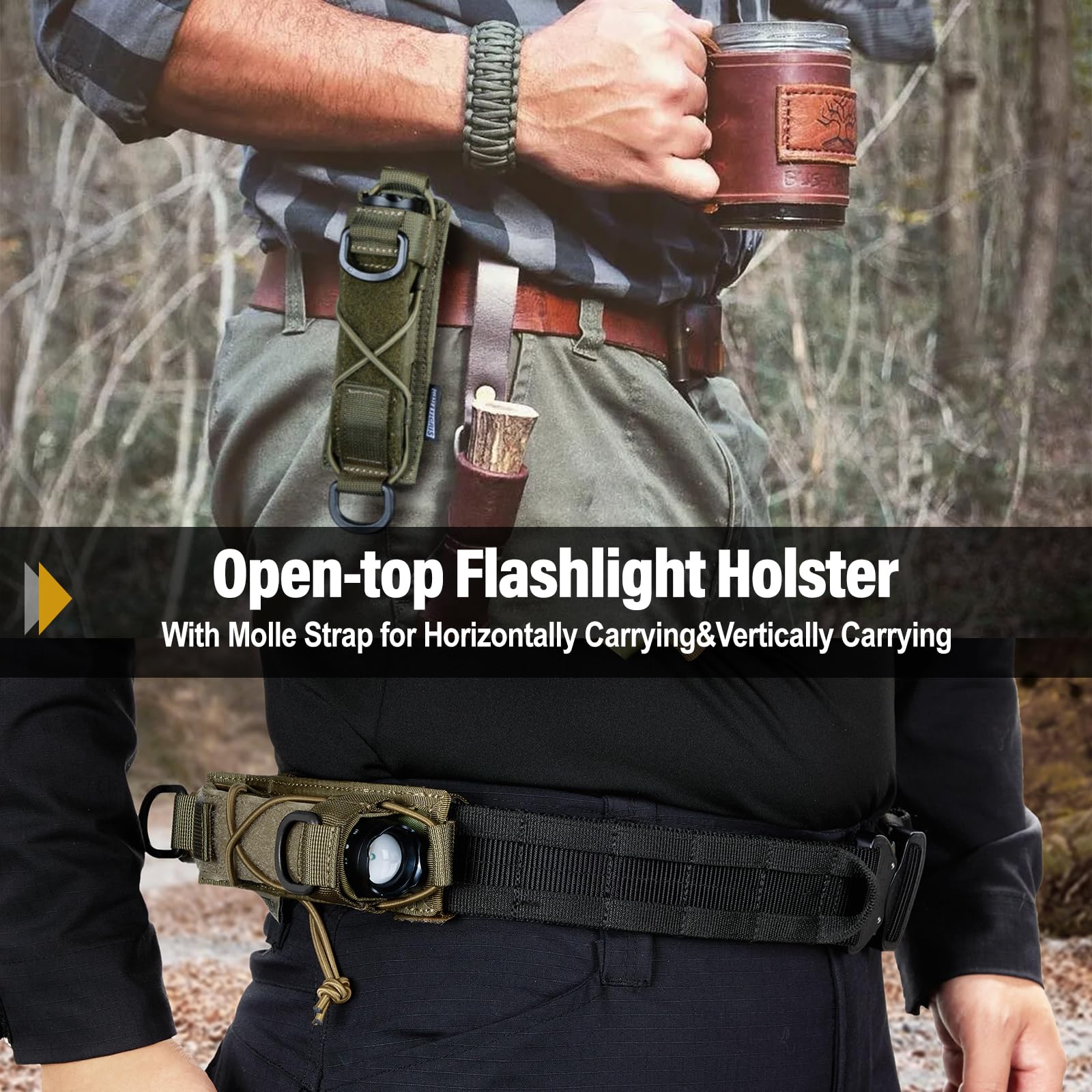 Snapklik.com : OneTigris Flashlight Holster Molle Flashlight Holder For ...