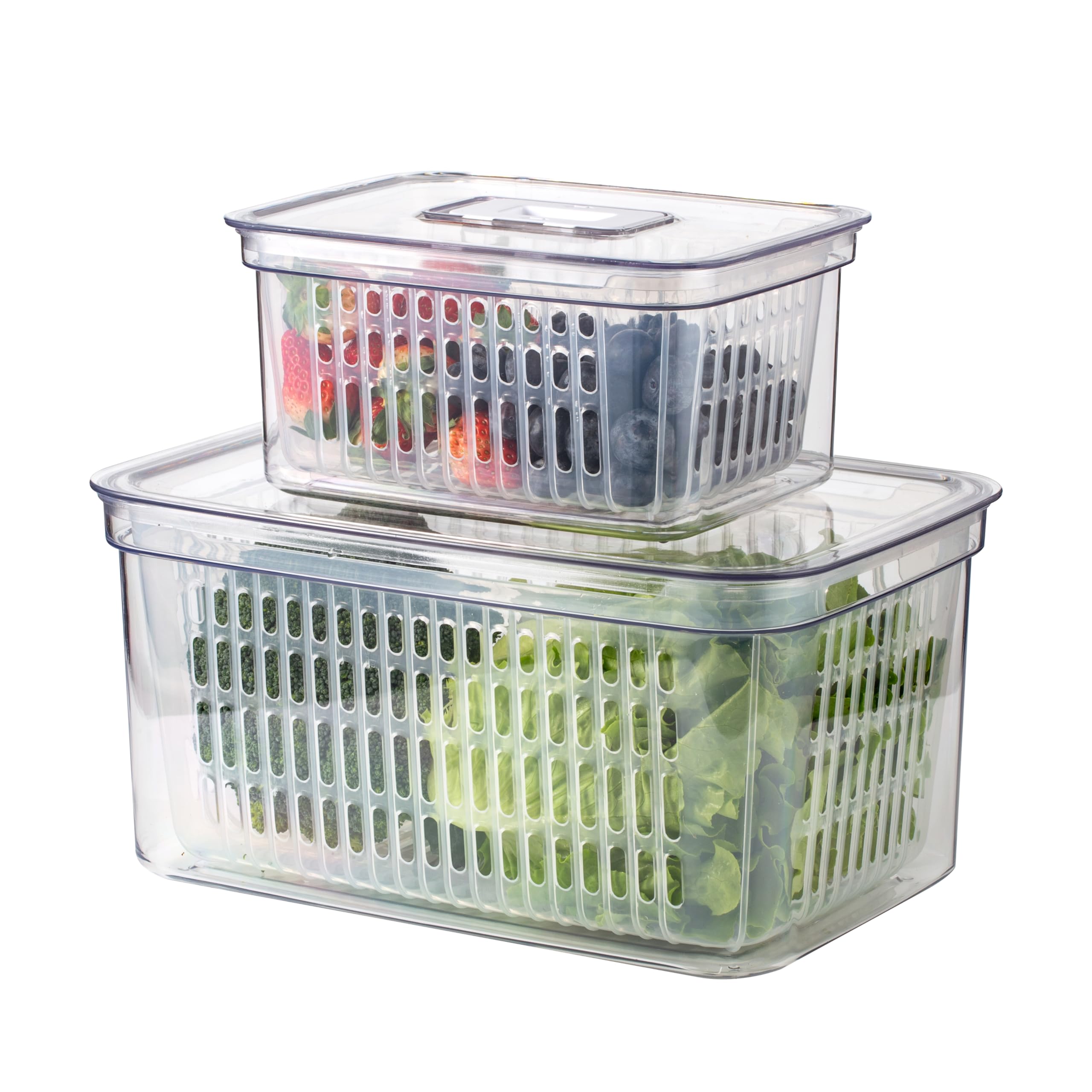 Amazon.com: SIMPLEMADE 2 Pack Clear Berry Bins wit Vent - Berry Keeper ...