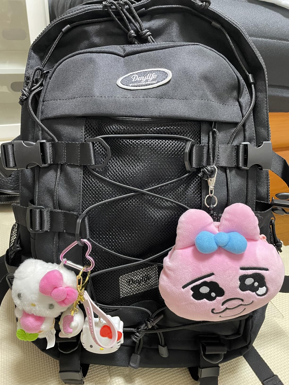 Amazon.co.jp: 【デーライフ韓国本社公式販売】ダブルストリングバックパック DAYLIFE DOUBLE STRING BACKPACK ブラック : ファッション