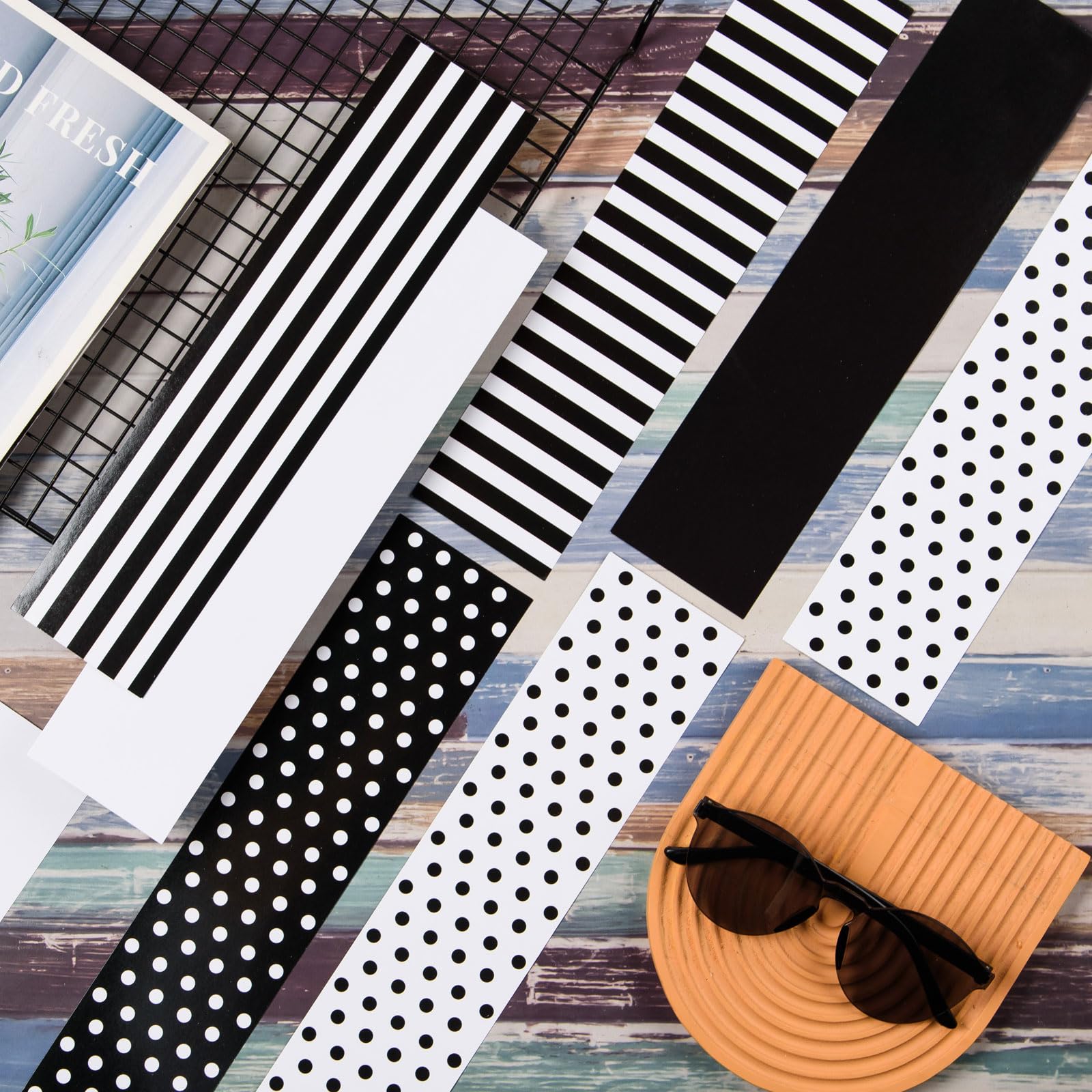 Snapklik.com : AWIZOM 72 Feet Black And White Bulletin Board Borders ...