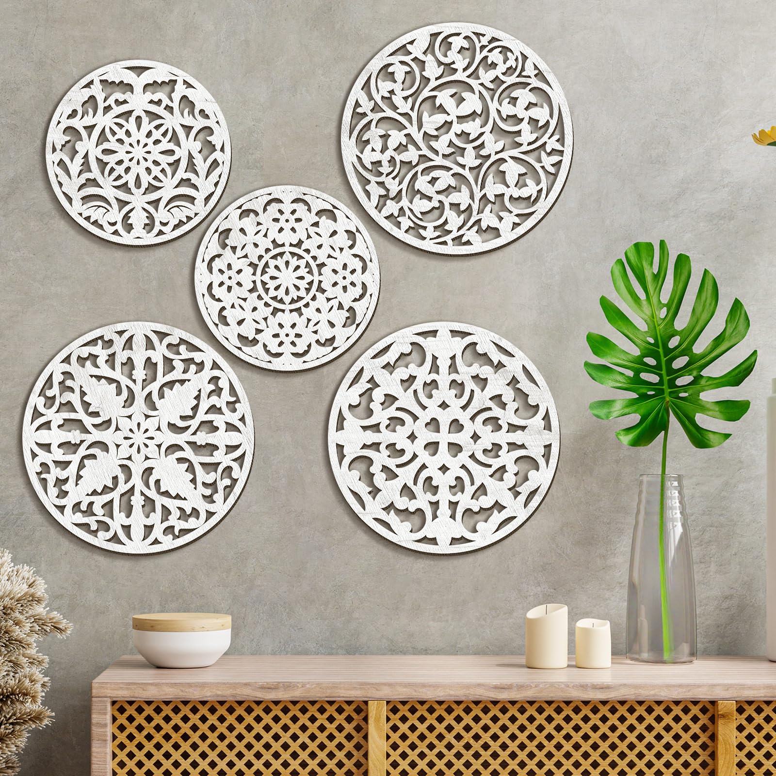 White Wall Decor Medallions