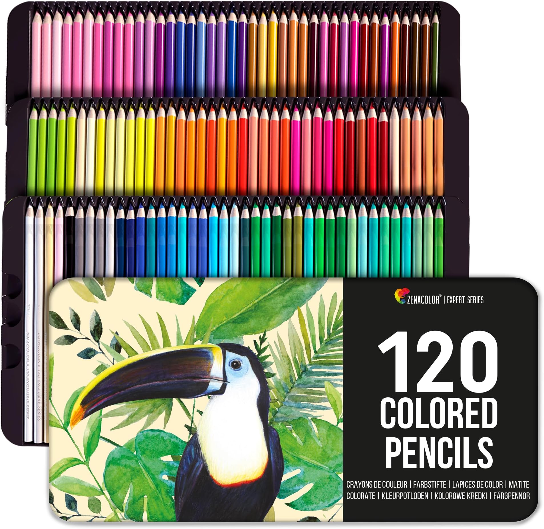 Zenacolor 120 Matite Colorate (Numerate) Facili da Riporre - Scatola in ...