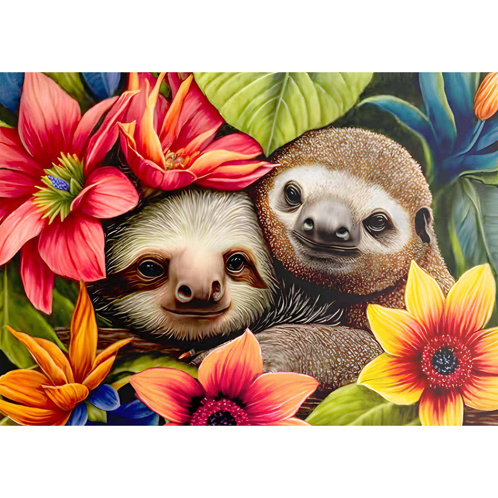 Amazon.com: MOGTAA Sloth Diamond Painting Kits for Adults, 5D Flowers ...