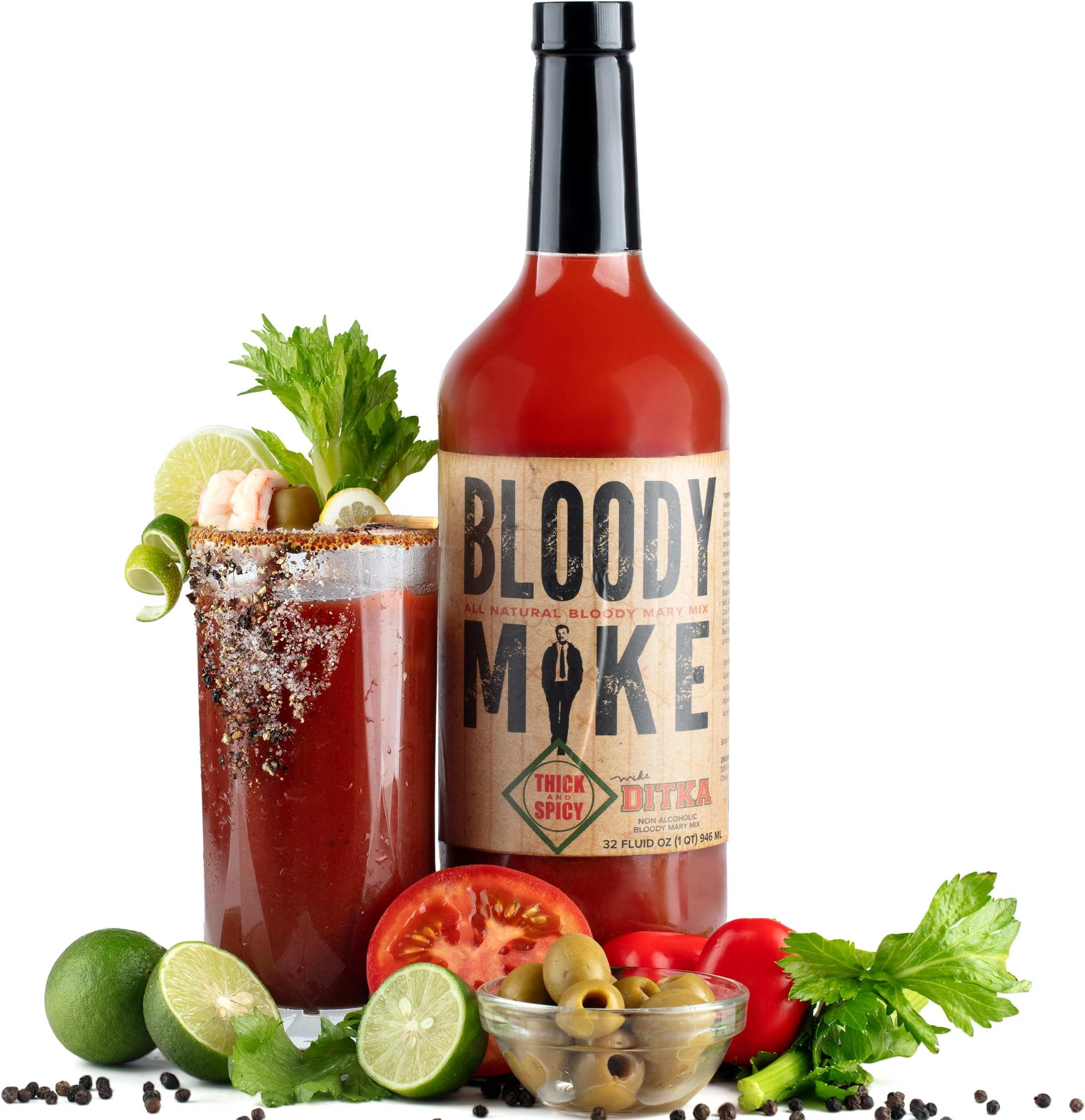 Amazon.com : Manny's Ultimate Bloody Mary Mix - Glass Bottle (33.81 Oz ...