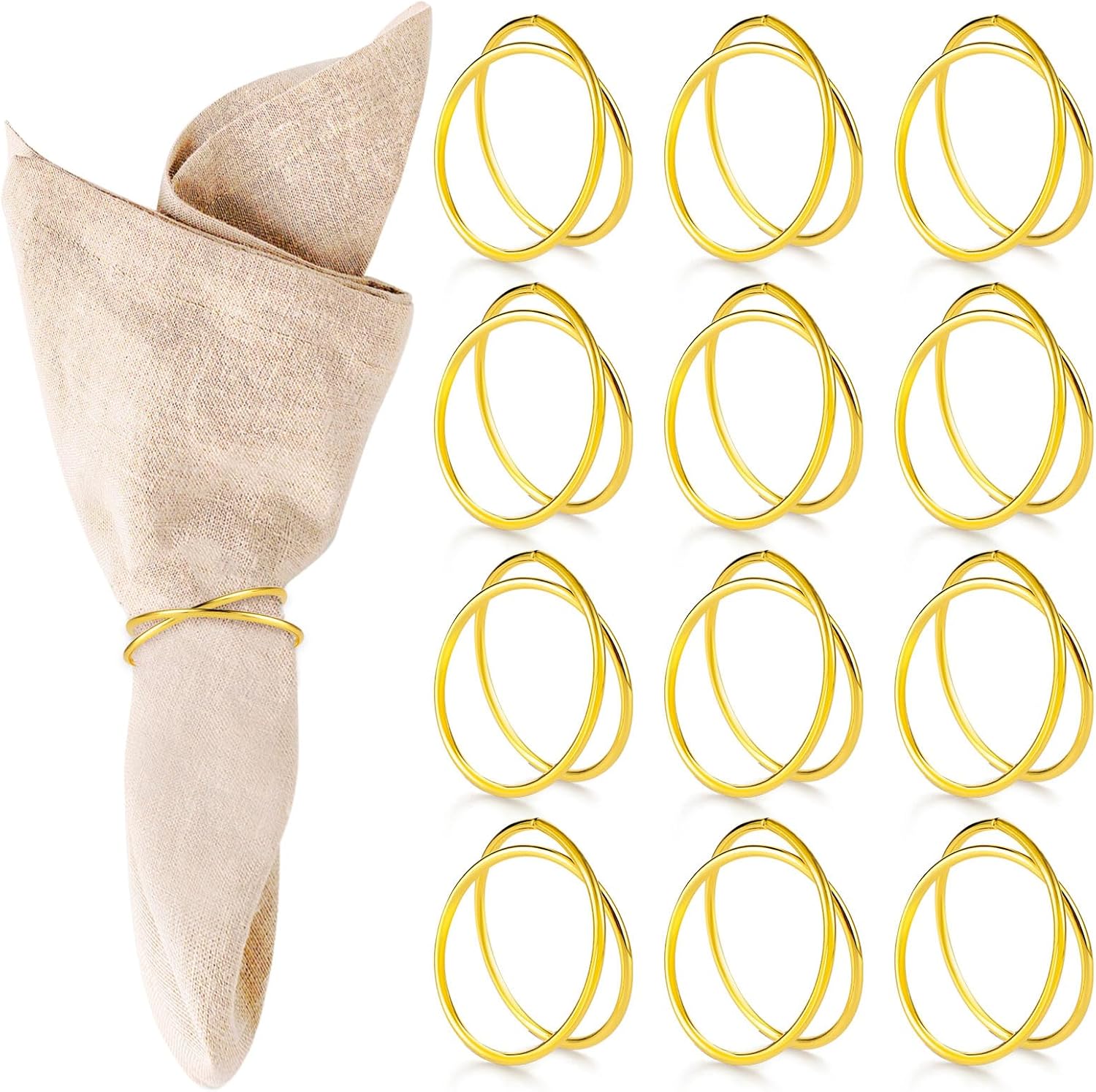 Sibba Spiral Napkin Rings 12 Pcs Gold Napkin Clips Holders Buckles Pins ...
