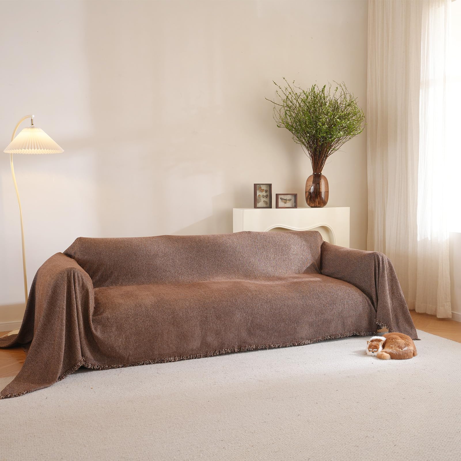 Amazon.com: RAMEFILD Brown Couch Cover Sectional Sofa Covers for 3 ...