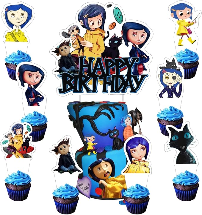 Amazon.com: Coraline Birthday Party Decorations include 25pcs Cake ...