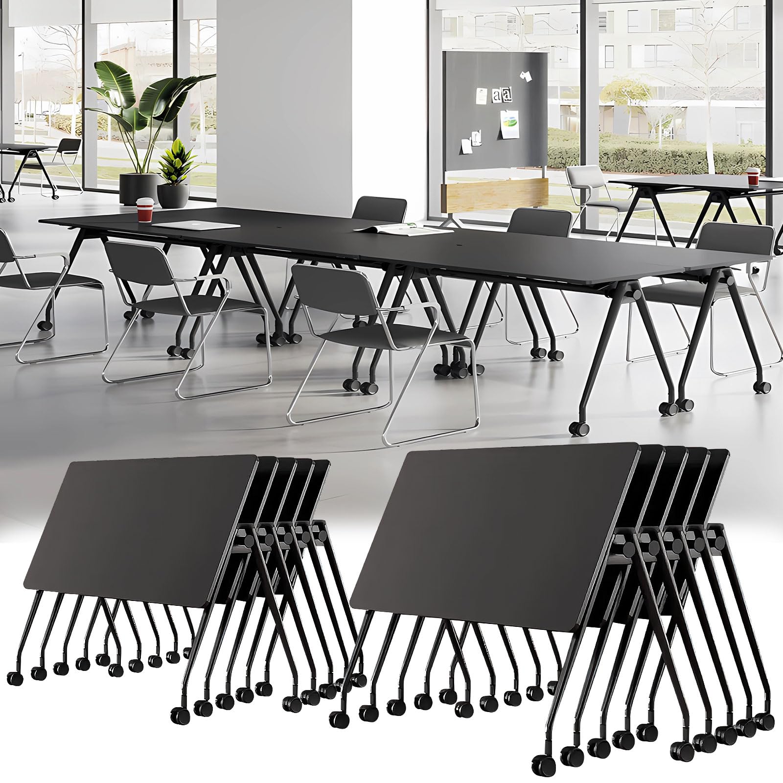 Amazon.com: Yauehui Conference Room Table-Foldable Conference Tables ...