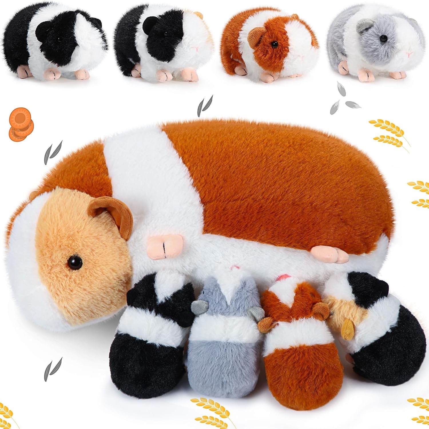 Amazon.com: Liliful Nurturing Guinea Pigs Stuffed Animal Set, 16 Inch ...