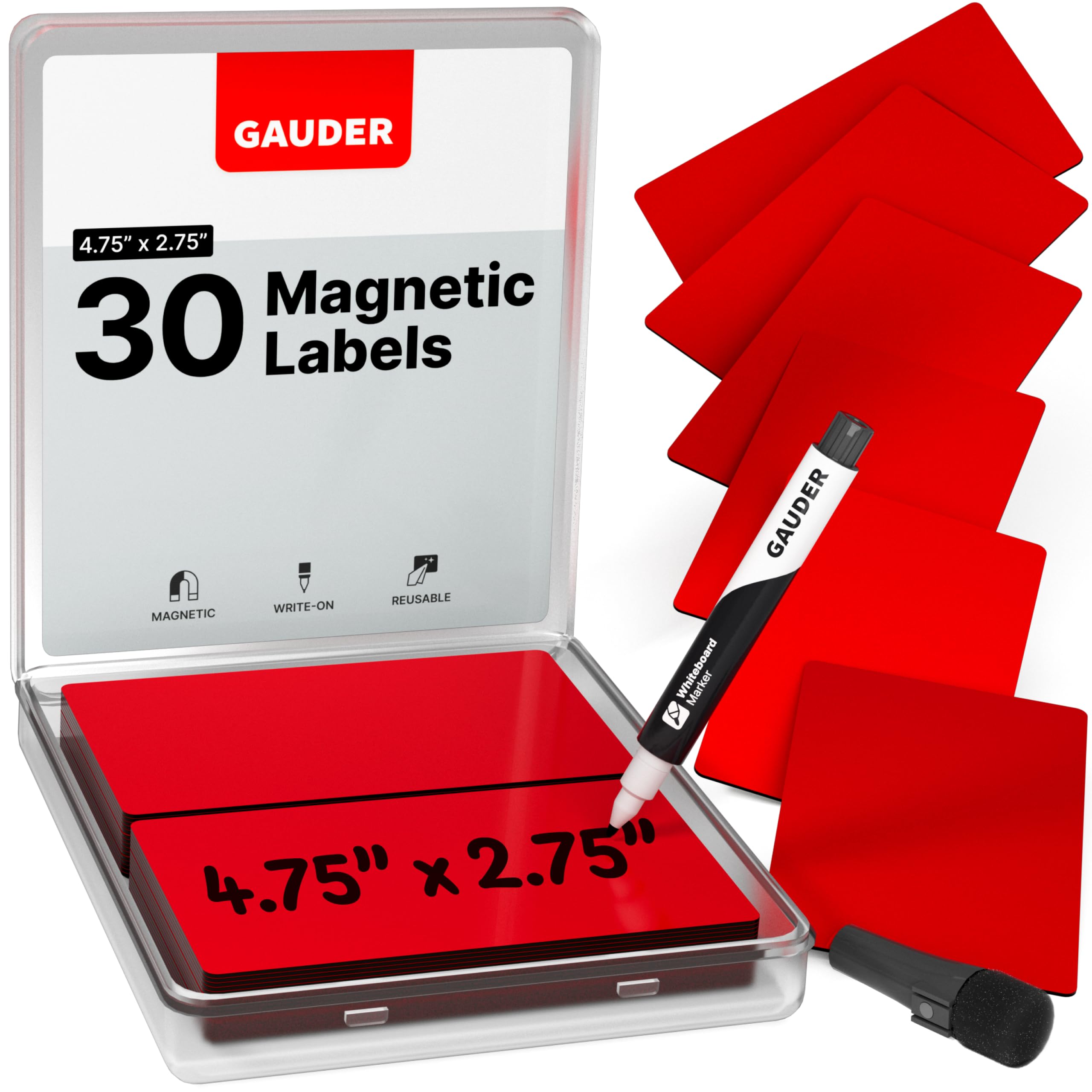 Snapklik.com : GAUDER Magnetic Dry Erase Labels 30x Magnetic Labels